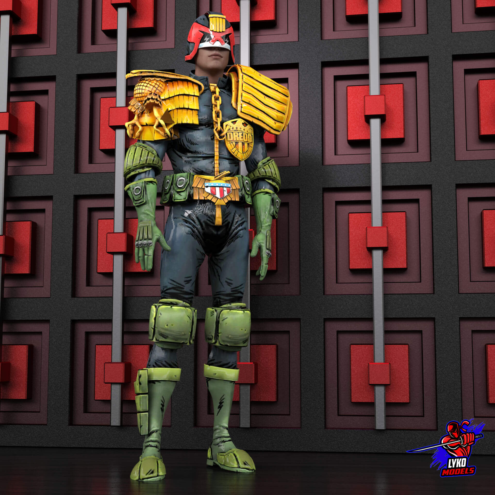 Judge Dredd Comic Outfit for Genesis 8 Male - Daz Content by LykoModels