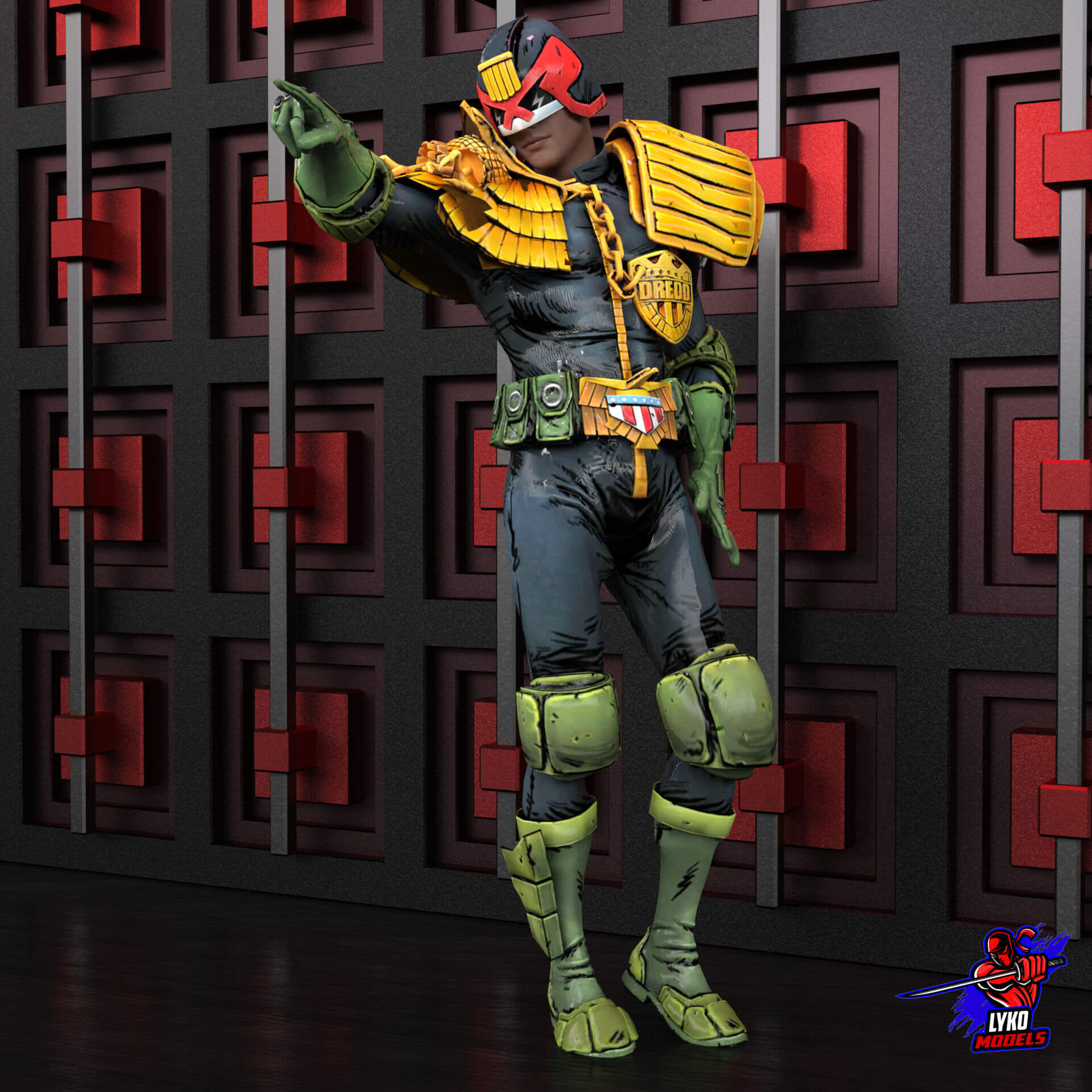 Judge Dredd Comic Outfit for Genesis 8 Male - Daz Content by LykoModels