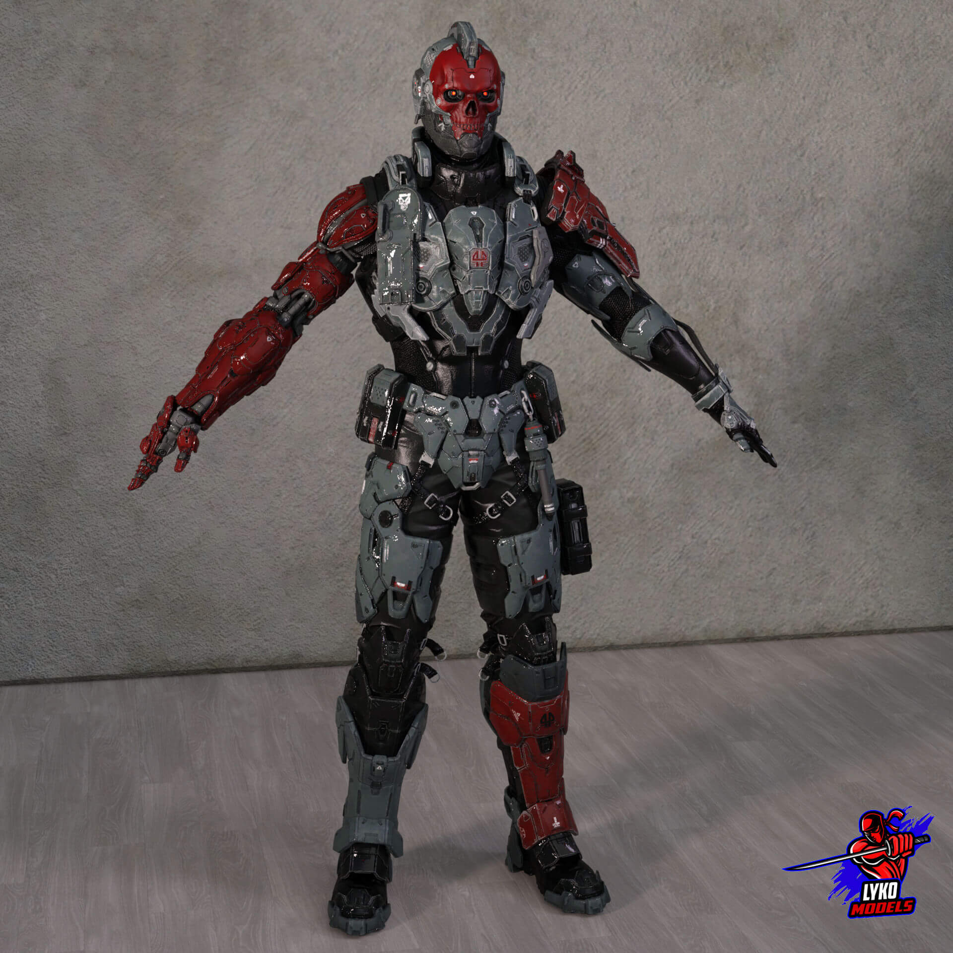 Lepic Reaper Cyborg Soldier Outfit for G8M - Daz Content by LykoModels