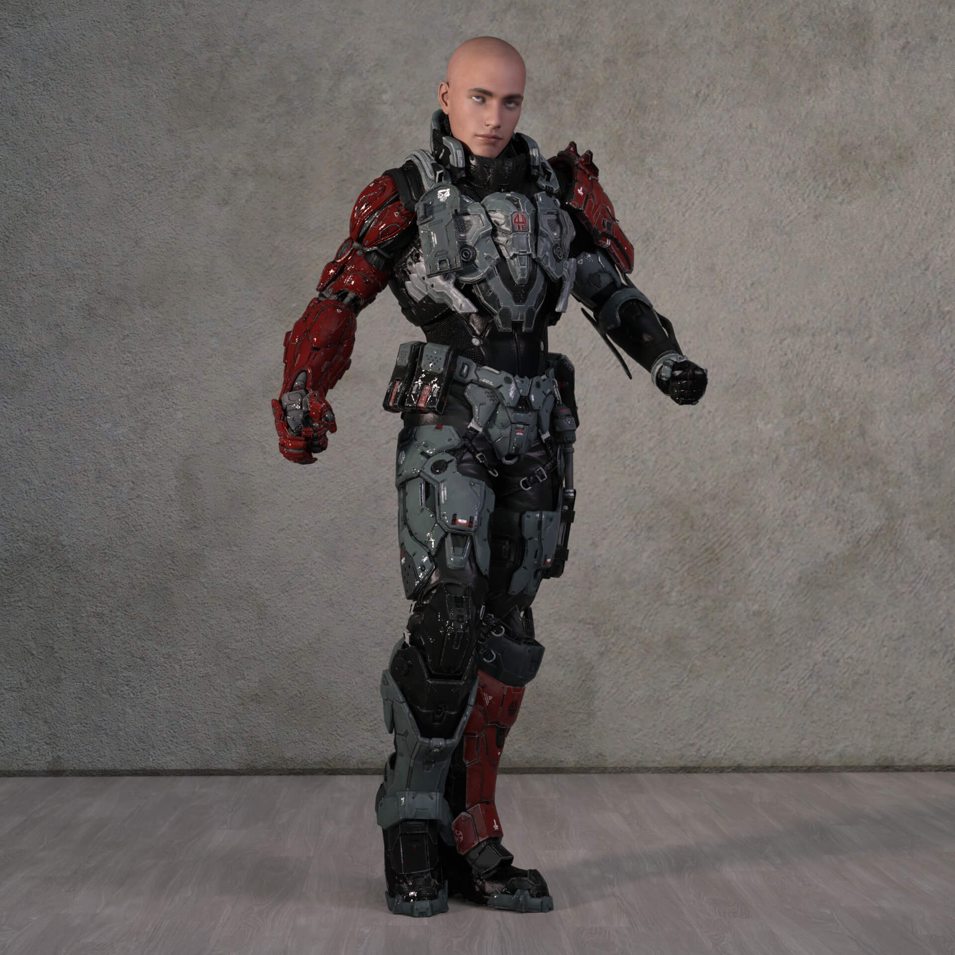 Lepic Reaper Cyborg Soldier Outfit for G8M - Daz Content by LykoModels