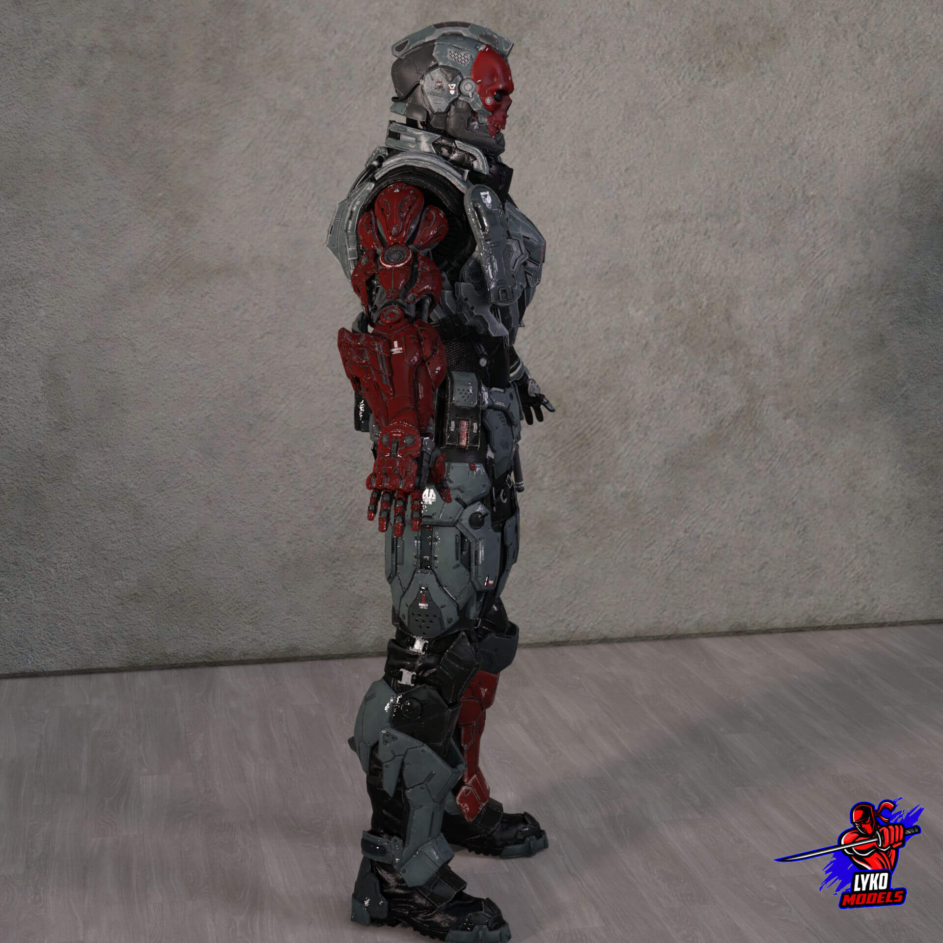 Lepic Reaper Cyborg Soldier Outfit for G8M - Daz Content by LykoModels