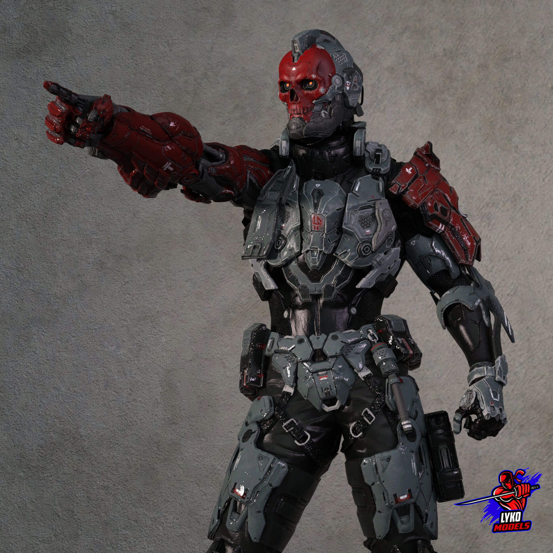 Lepic Reaper Cyborg Soldier Outfit for G8M - Daz Content by LykoModels