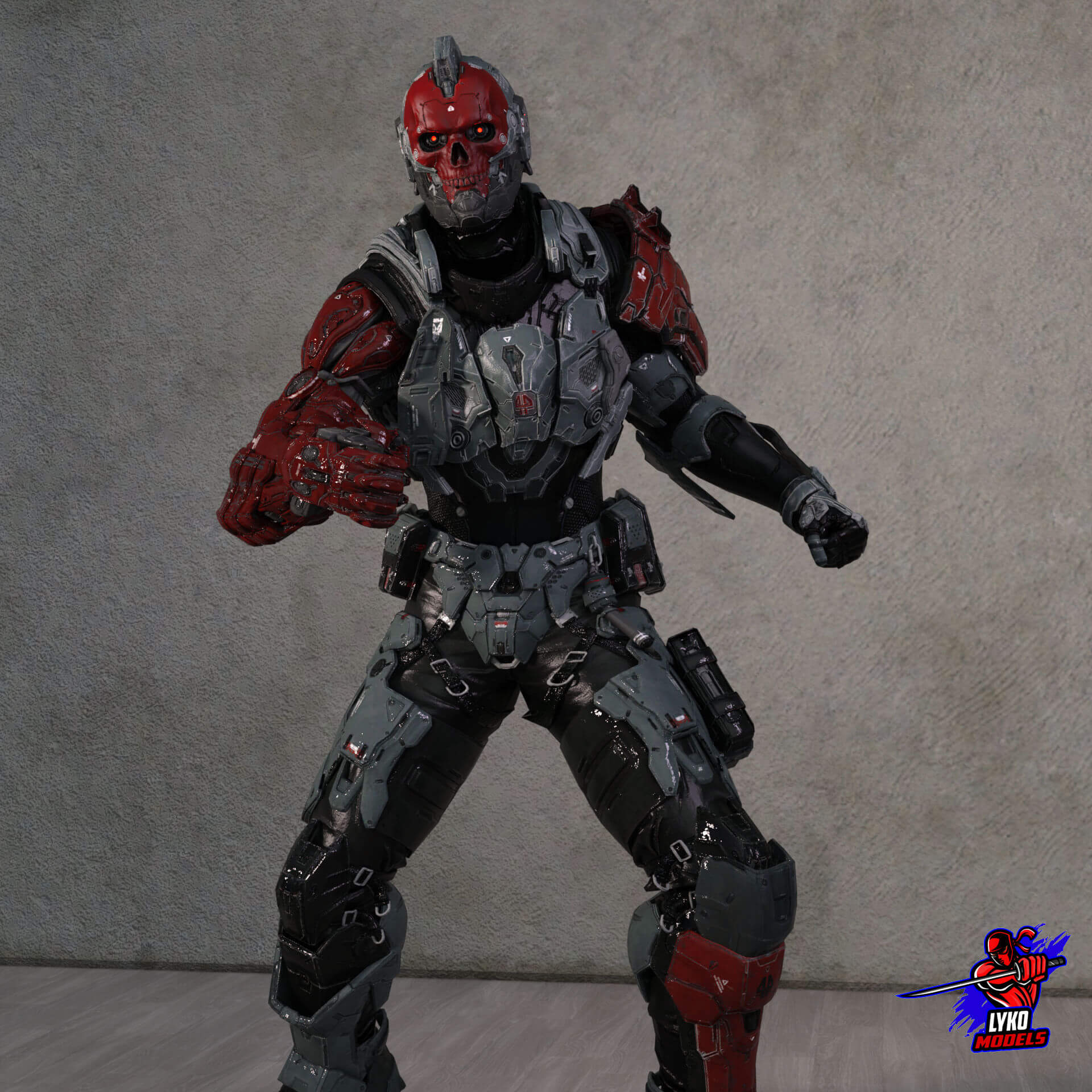 Lepic Reaper Cyborg Soldier Outfit for G8M - Daz Content by LykoModels