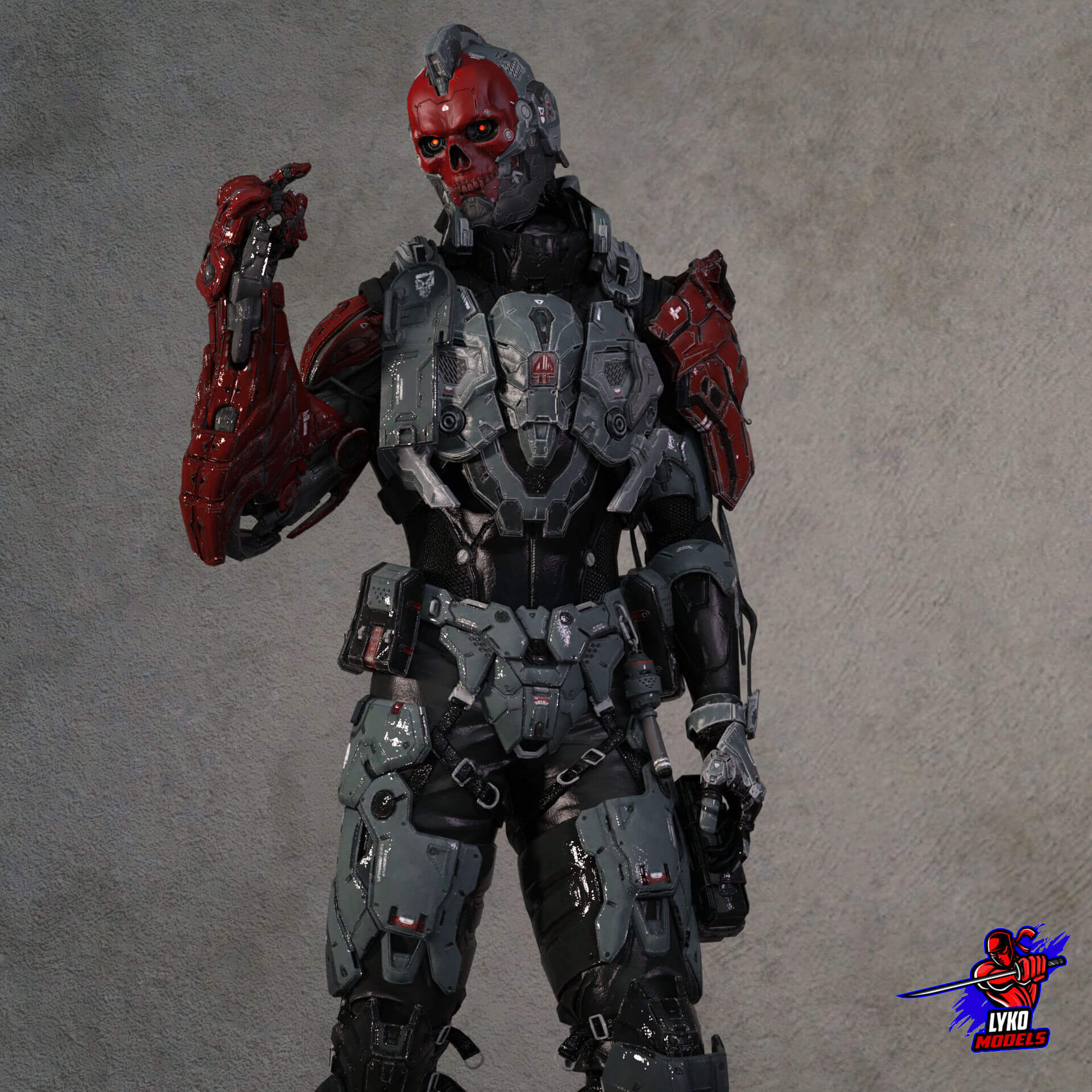 Lepic Reaper Cyborg Soldier Outfit for G8M - Daz Content by LykoModels