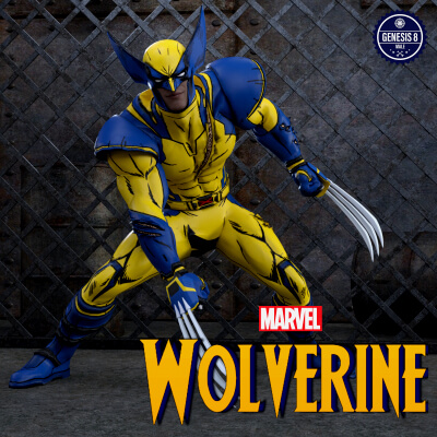Lyko3D Cell Shaded Wolverine for Genesis 8 Male - Daz Content by LykoModels