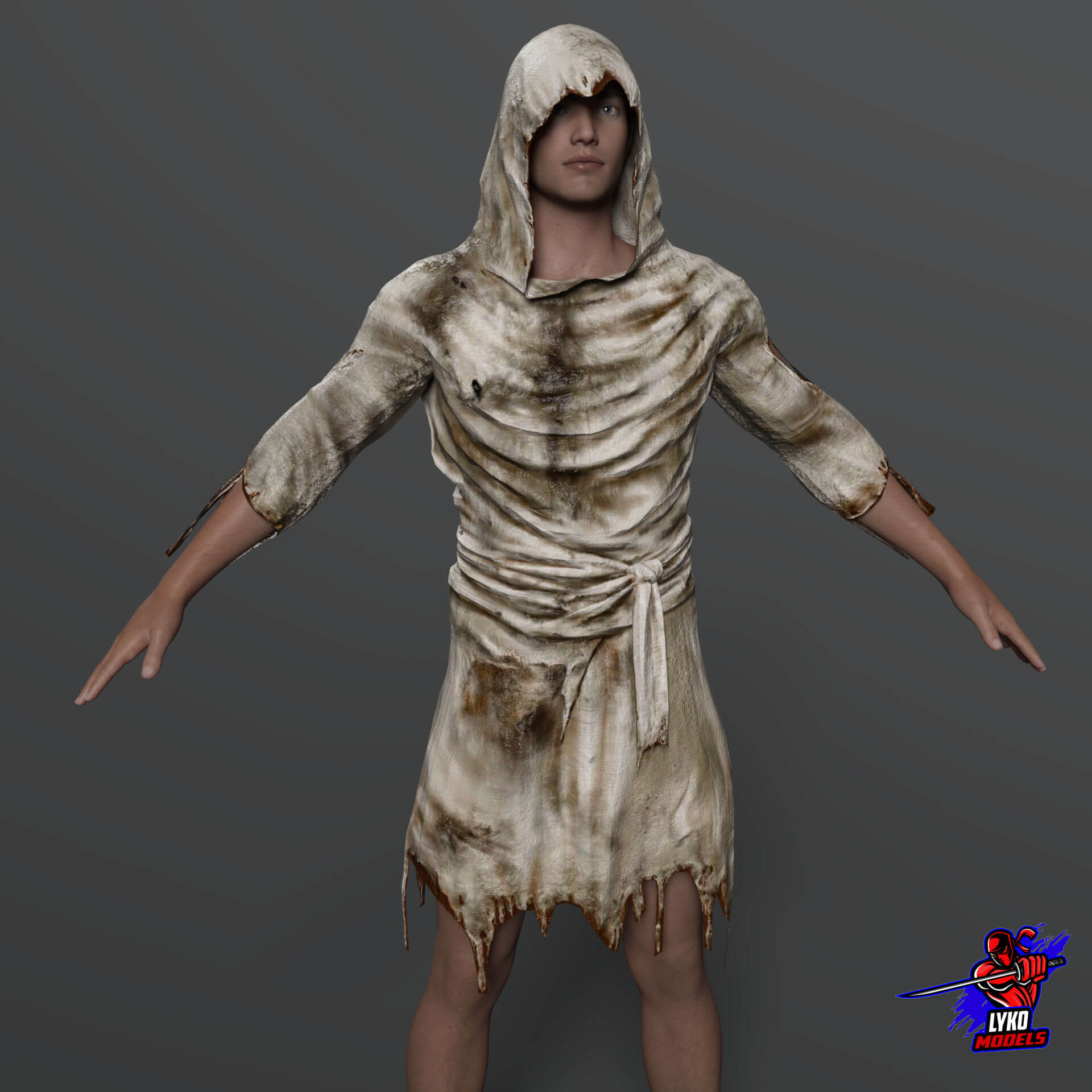 Lyko3D Dirty Hobo Robe 1023 Outfit for G8M - Daz Content by LykoModels