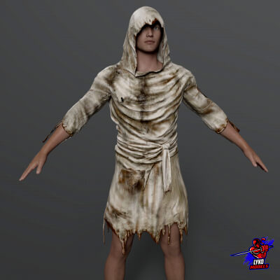 Lyko3D Dirty Hobo Robe 1023 Outfit for G8M - Daz Content by LykoModels
