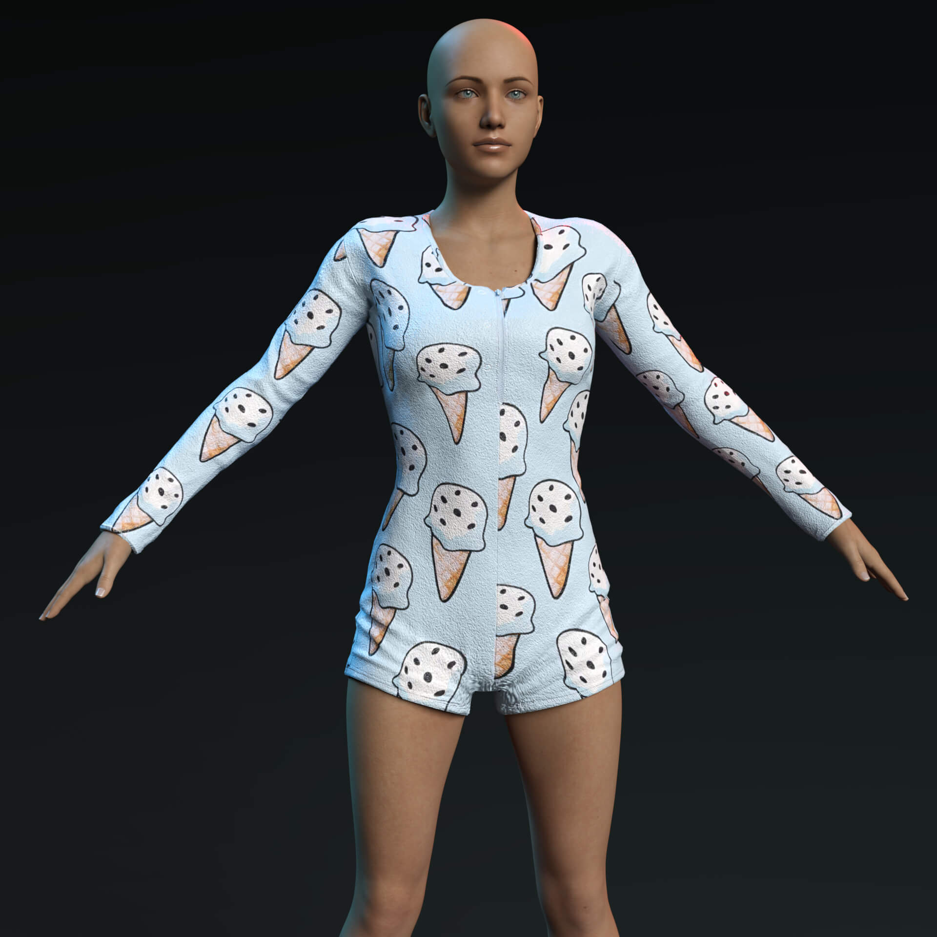 Lyko3D Ice Cream Onesie Outfit for Genesis 8 Female - Daz Content by ...