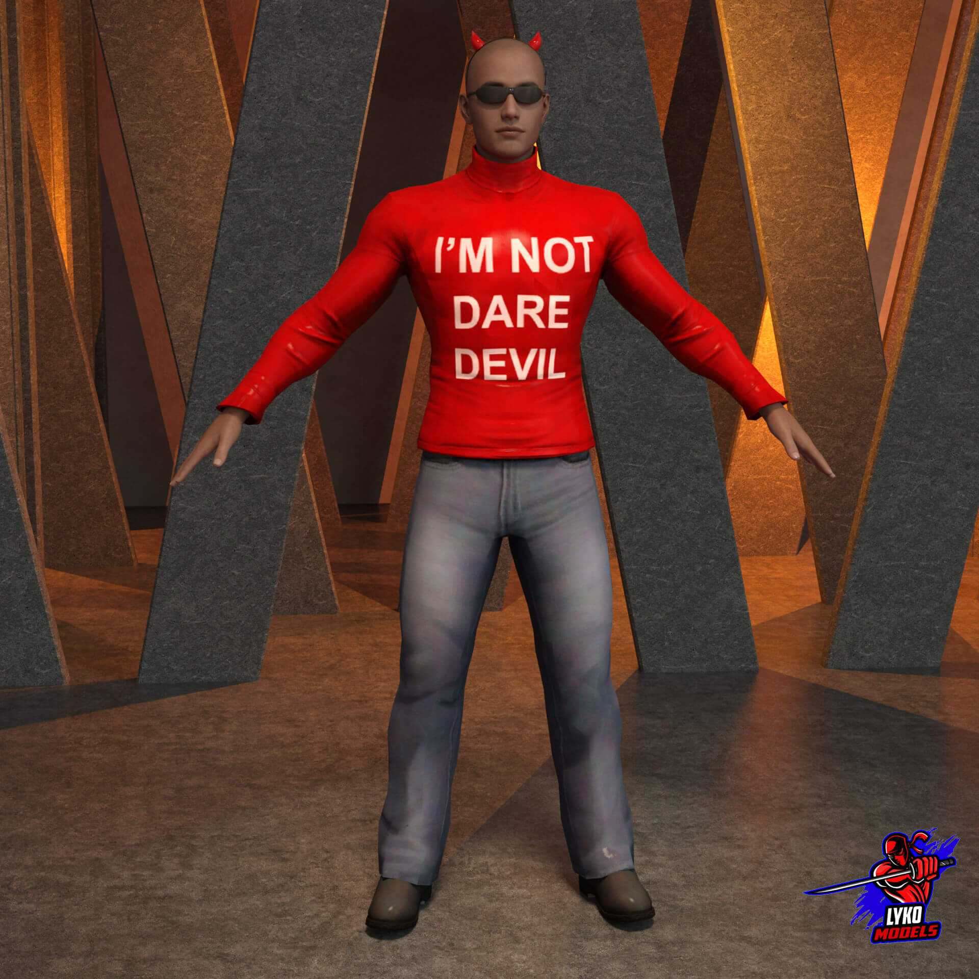 Lyko3D I'm Not Daredevil Outfit for G8M - Daz Content by LykoModels