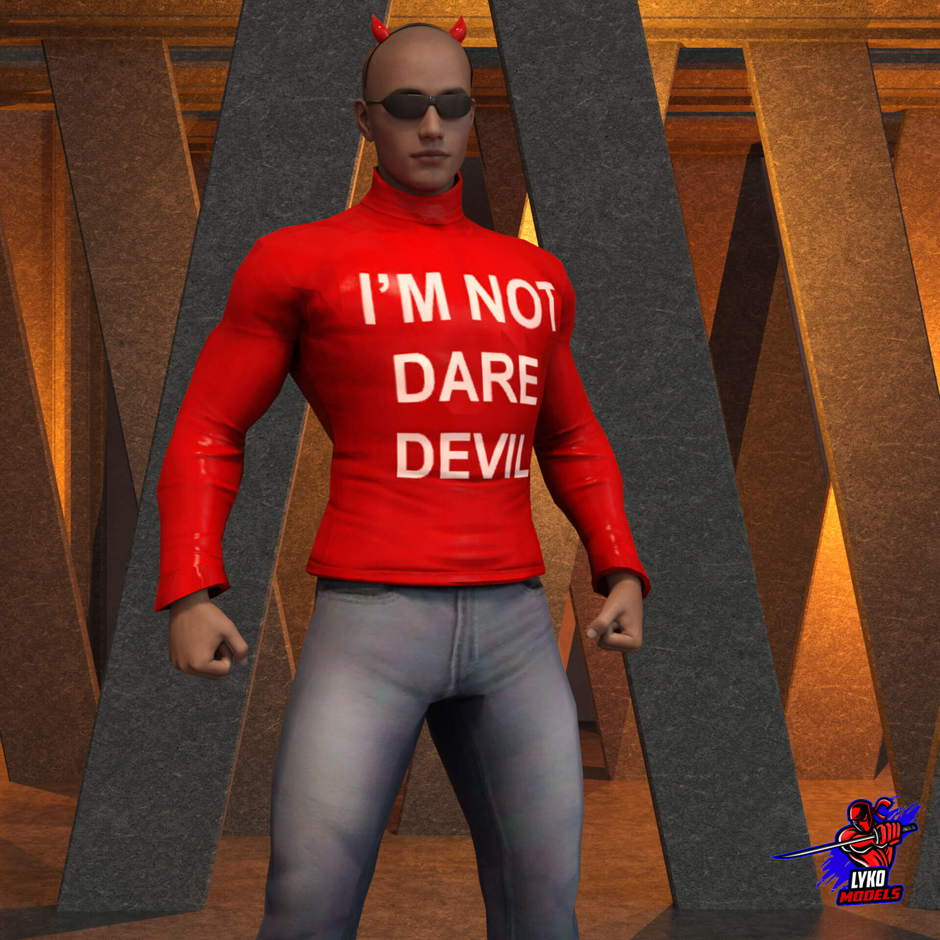 Lyko3D I'm Not Daredevil Outfit for G8M - Daz Content by LykoModels
