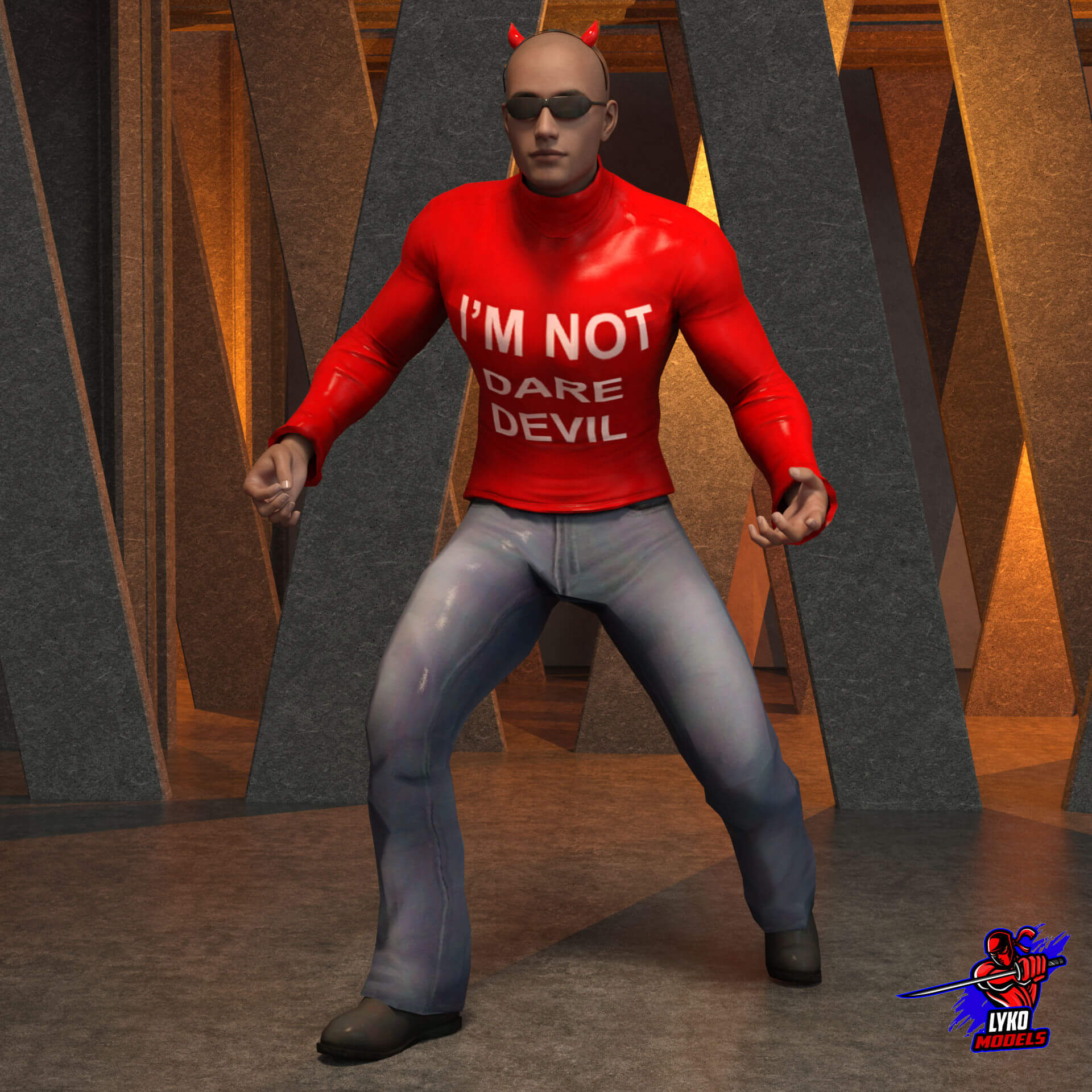Lyko3D I'm Not Daredevil Outfit for G8M - Daz Content by LykoModels