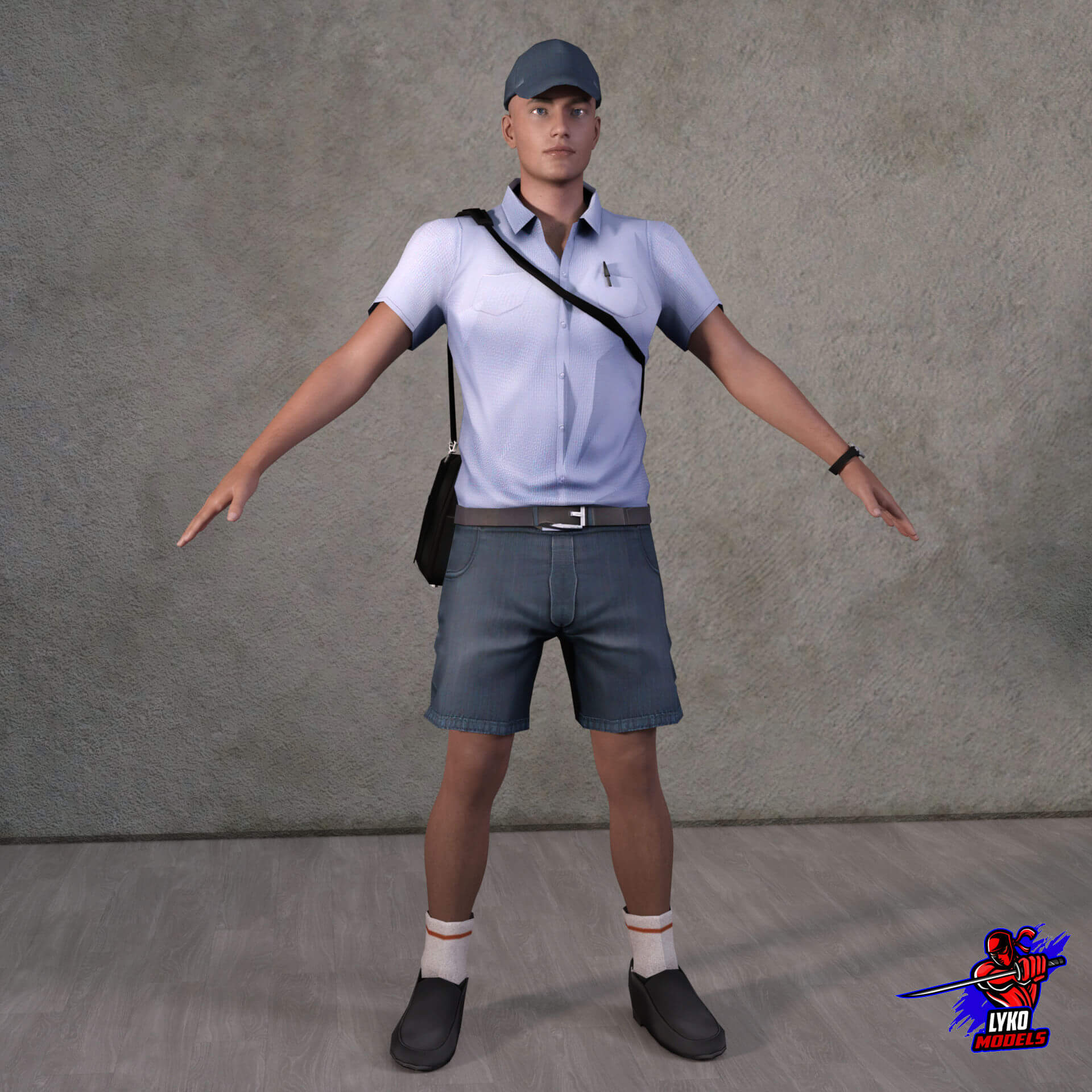 Mail Man Uniform 1014 Outfit for G8M - Daz Content by LykoModels