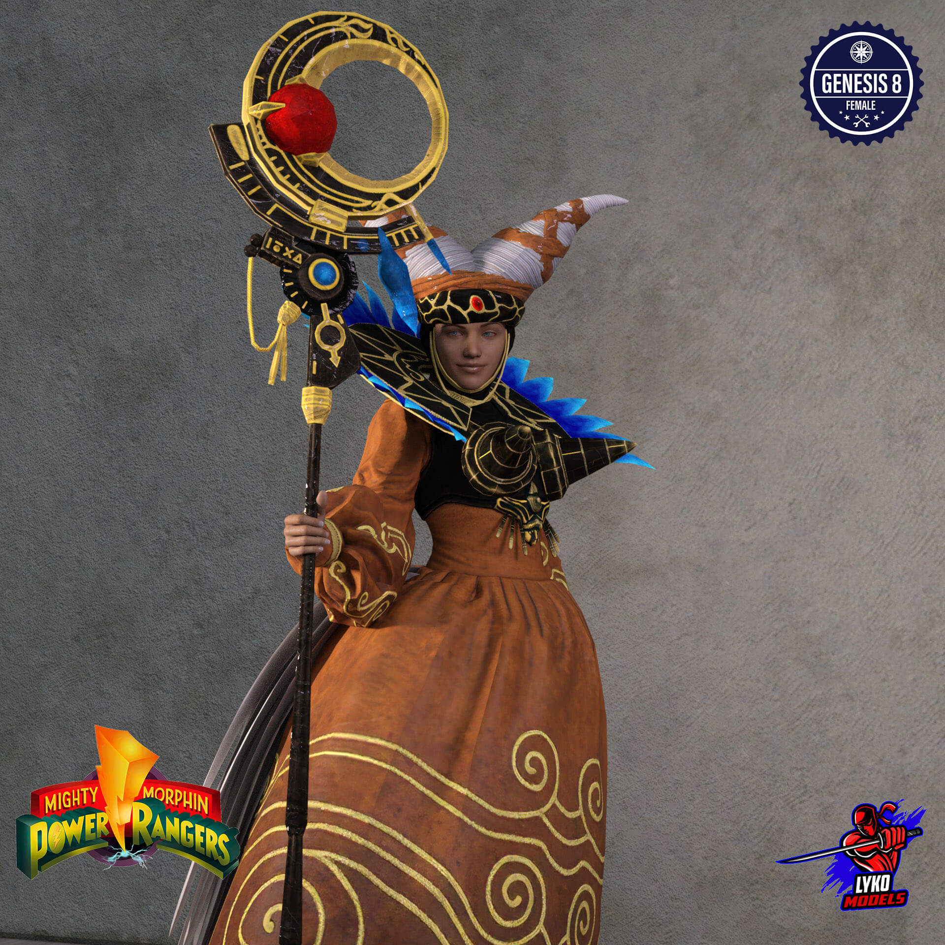 Lyko3D Rita Repulsa Outfit for G8F - Daz Content by LykoModels