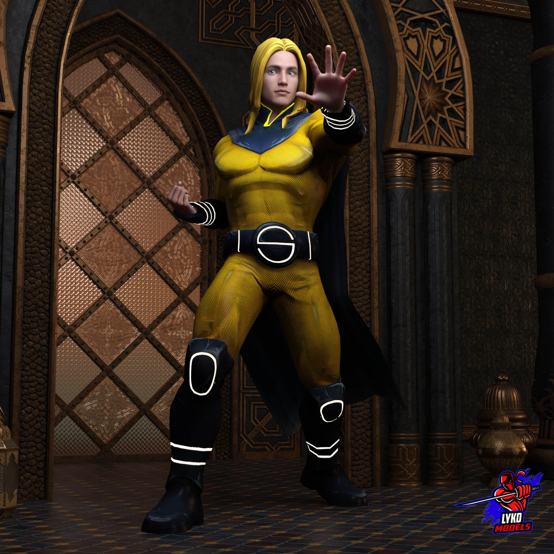Lyko3D Sentry Comic Outfit for G8m - Daz Content by LykoModels