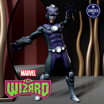 Lyko3D The Wizard Comic Outfit for G8M - Daz Content by LykoModels