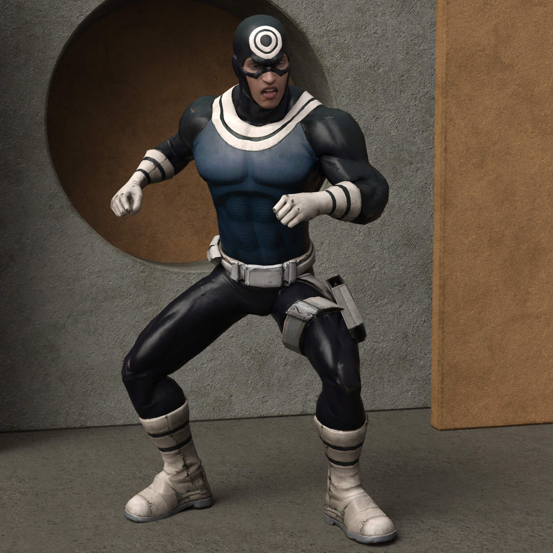 Lyko3D Ultimate Comic Bullseye Outfit for G8M - Daz Content by LykoModels