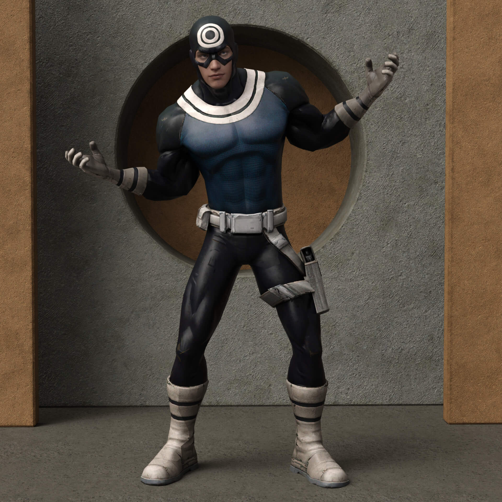 Lyko3D Ultimate Comic Bullseye Outfit for G8M - Daz Content by LykoModels