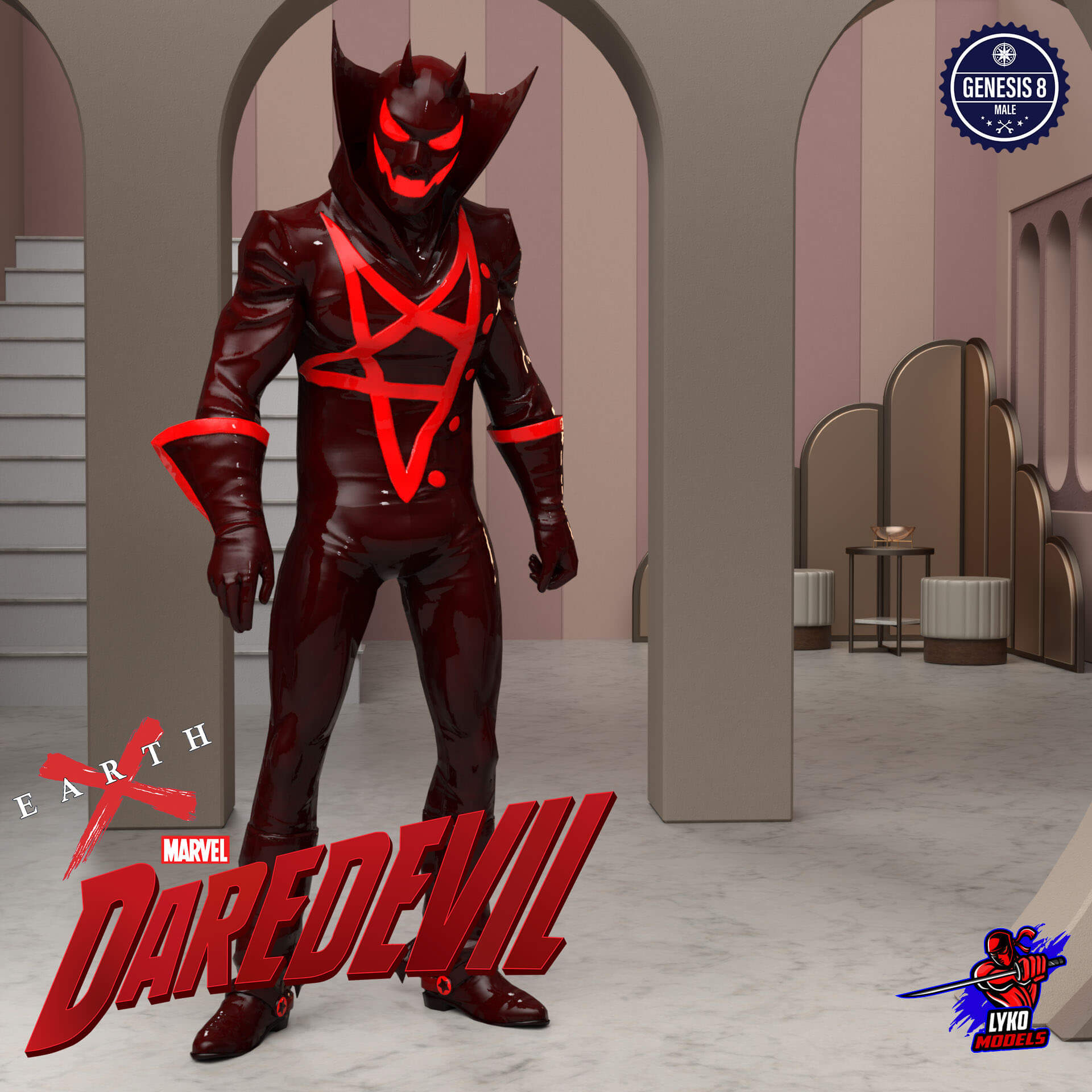 Marvel Daredevil Earth X Outfit for G8M - Daz Content by LykoModels