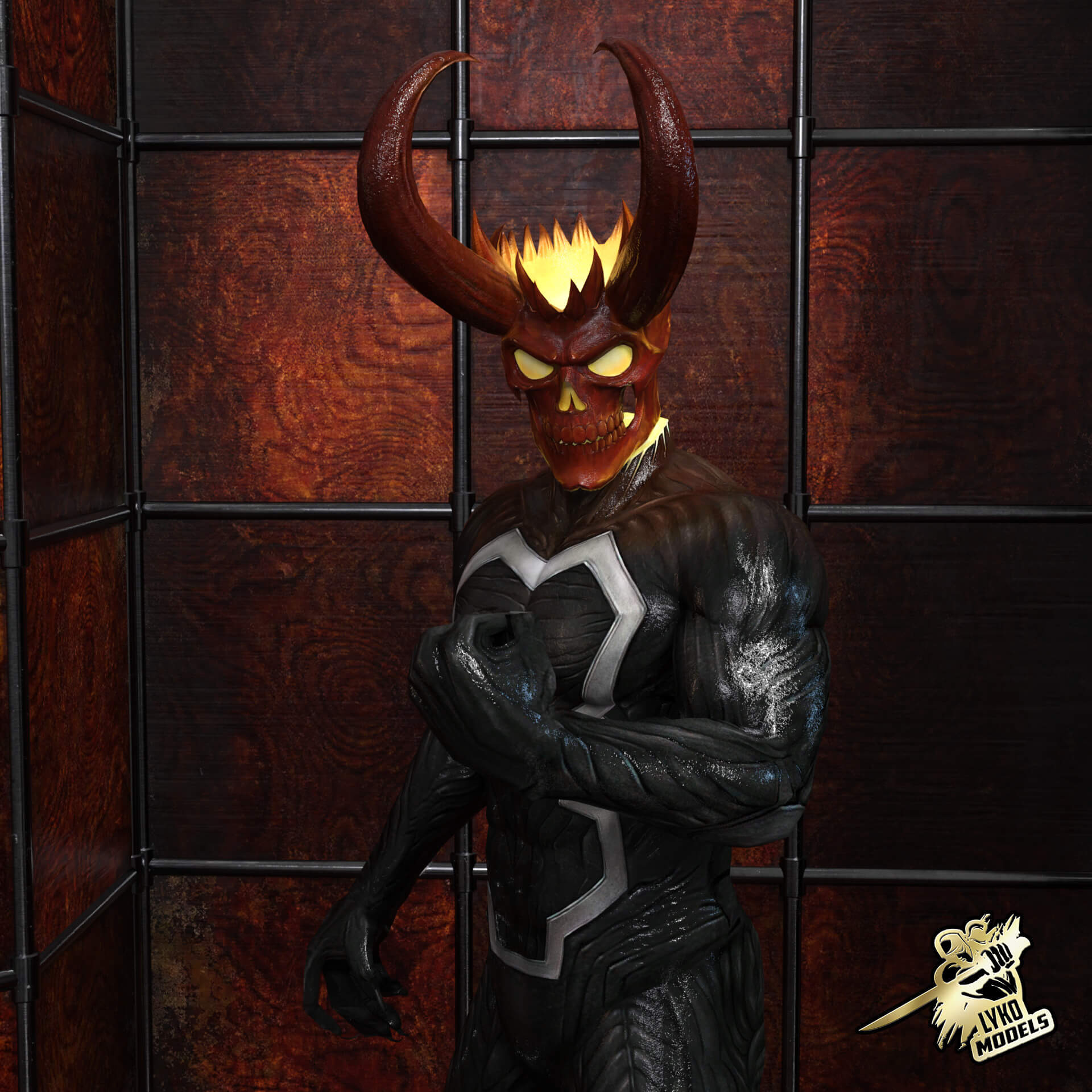 Marvel Ghost Rider King of Hell Outfit for G8M - Daz Content by LykoModels