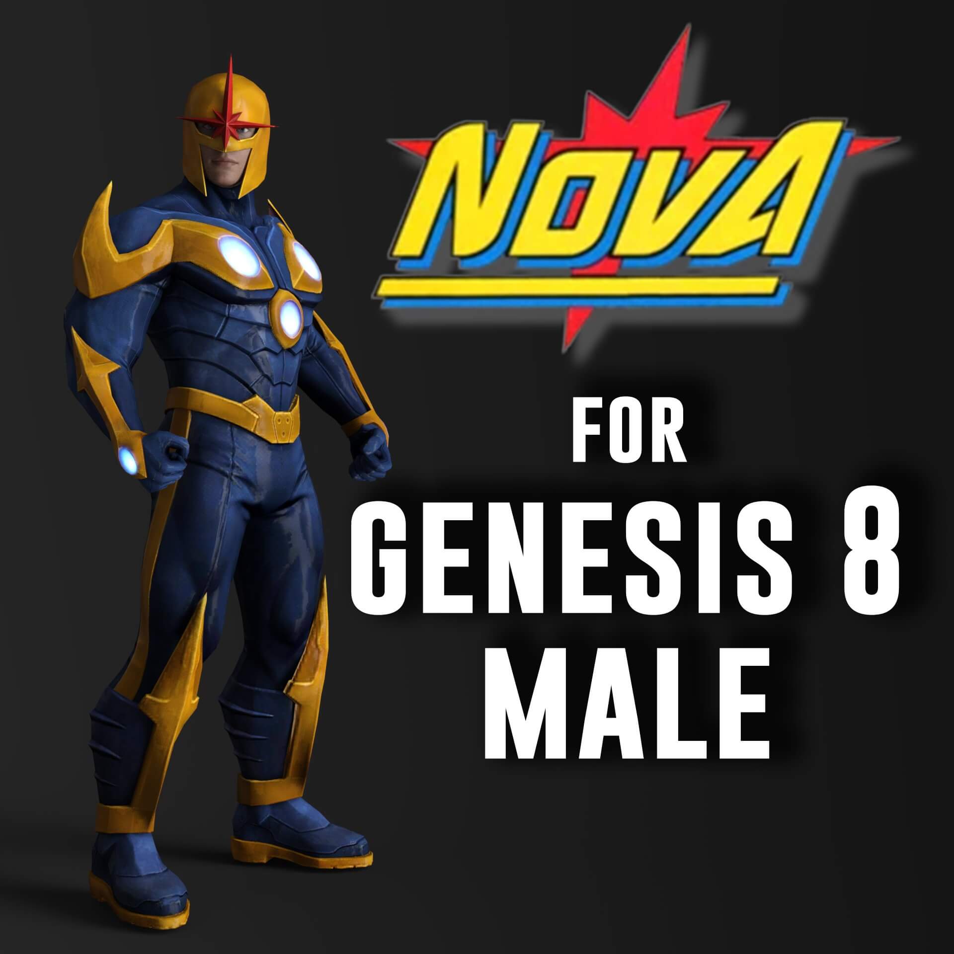 Marvel Nova Outfit For Genesis 8 Male - Daz Content by LykoModels