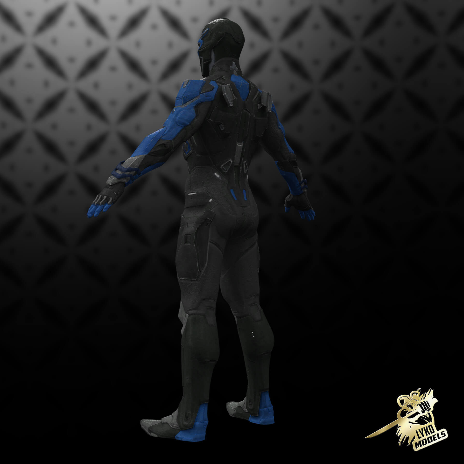 DC Metal Nightwing Outfit for G8M - Daz Content by LykoModels