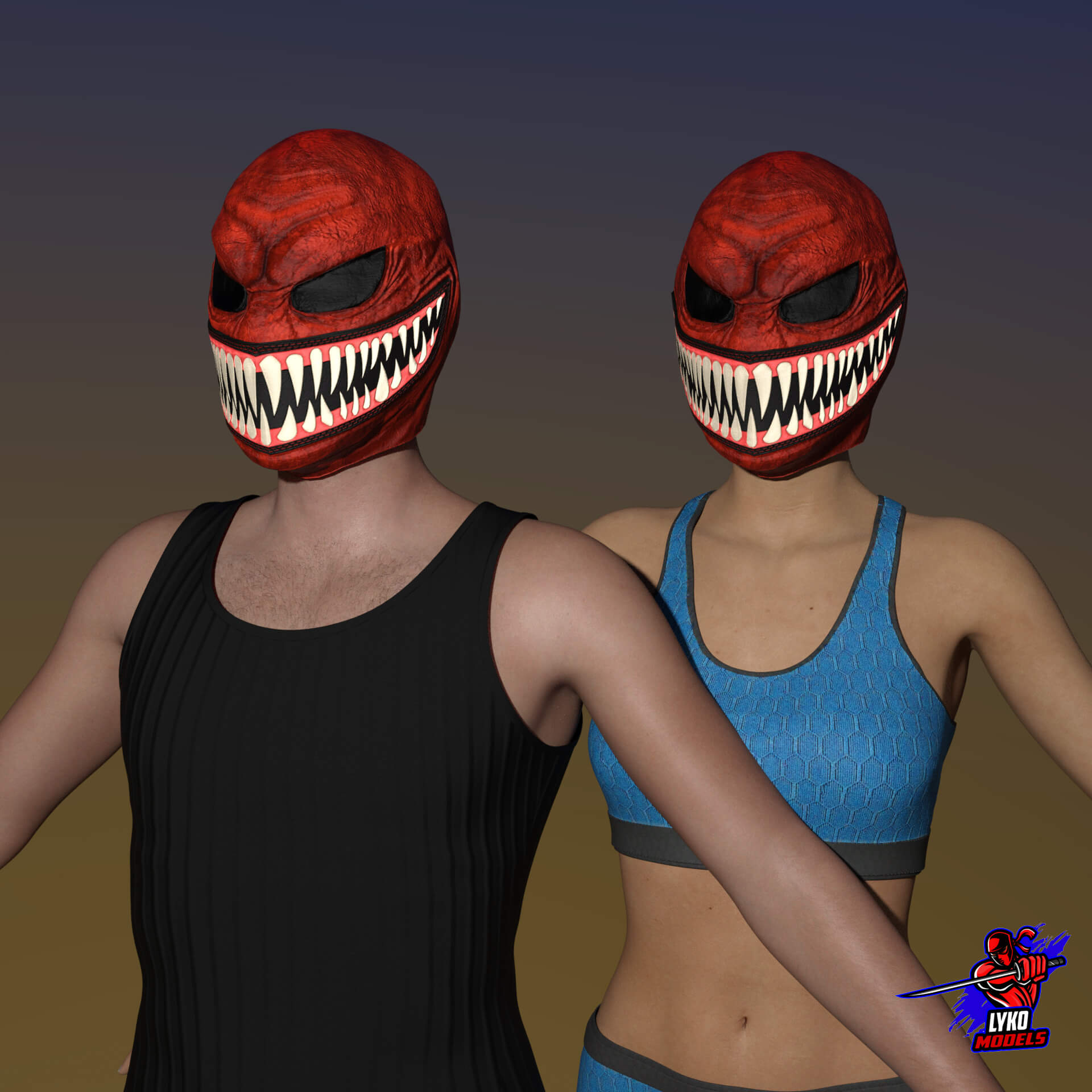 Red Monster Mask for Genesis 8 Figures - Daz Content by LykoModels