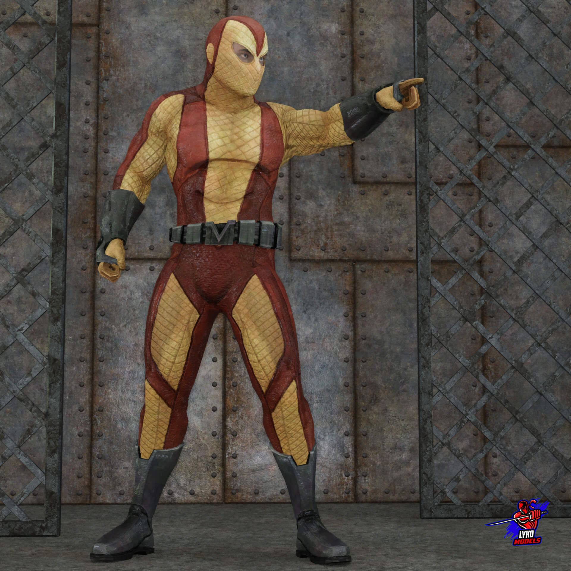 Shocker Comic Outfit for G8M - Daz Content by LykoModels