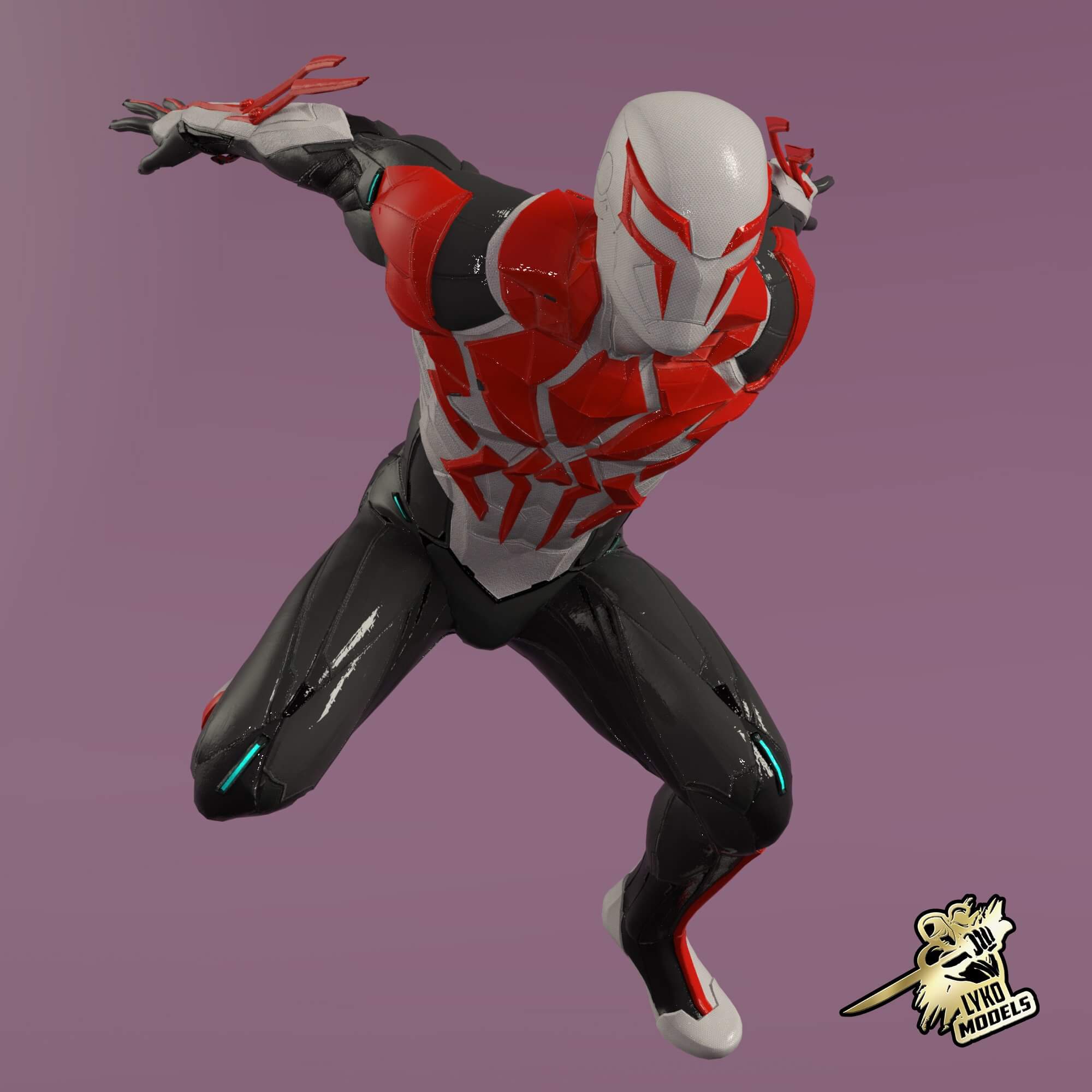 Spider-Man 2099 Cyber White Outfit For Genesis 8 Male Daz Content by ...