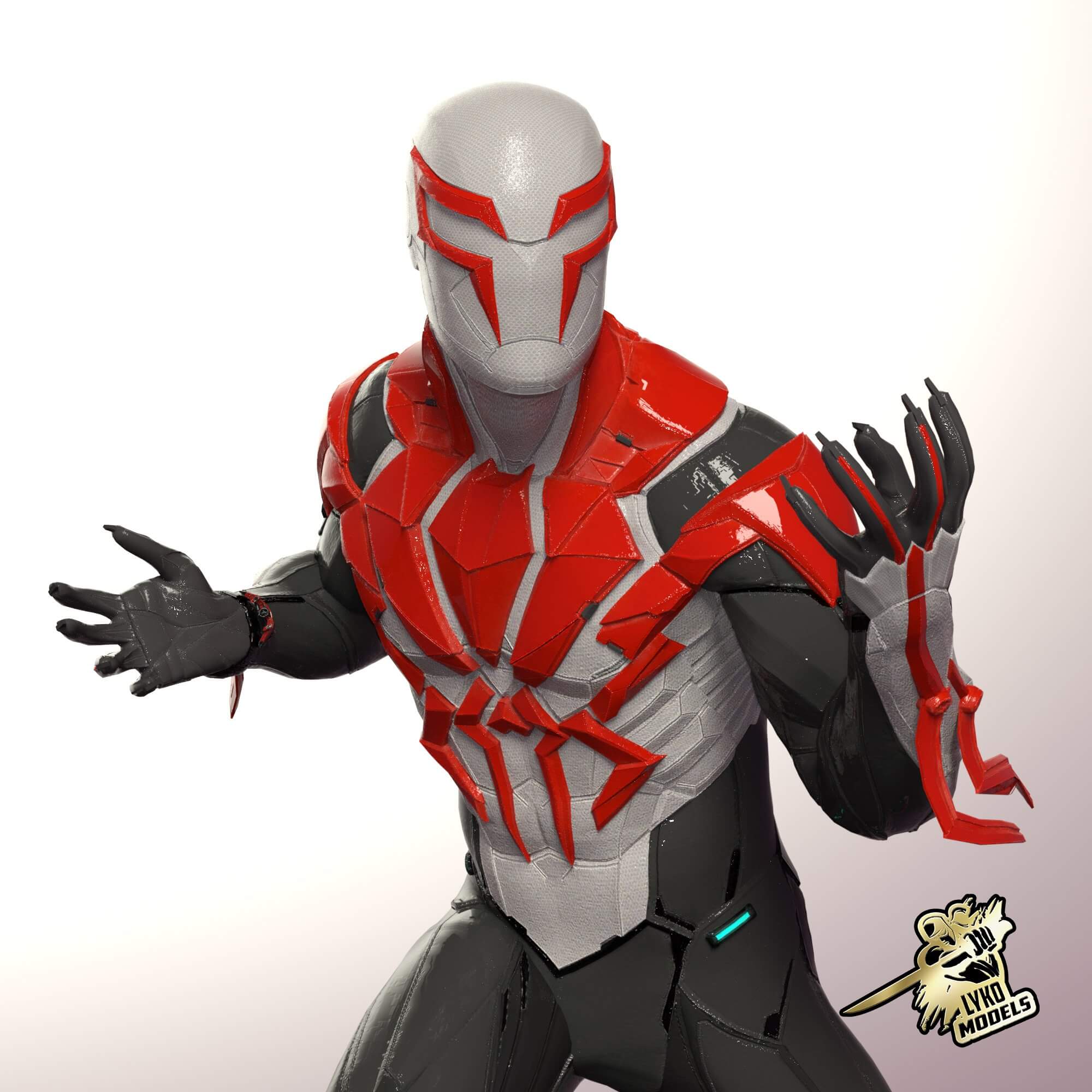 Spider-Man 2099 Cyber White Outfit For Genesis 8 Male Daz Content by ...