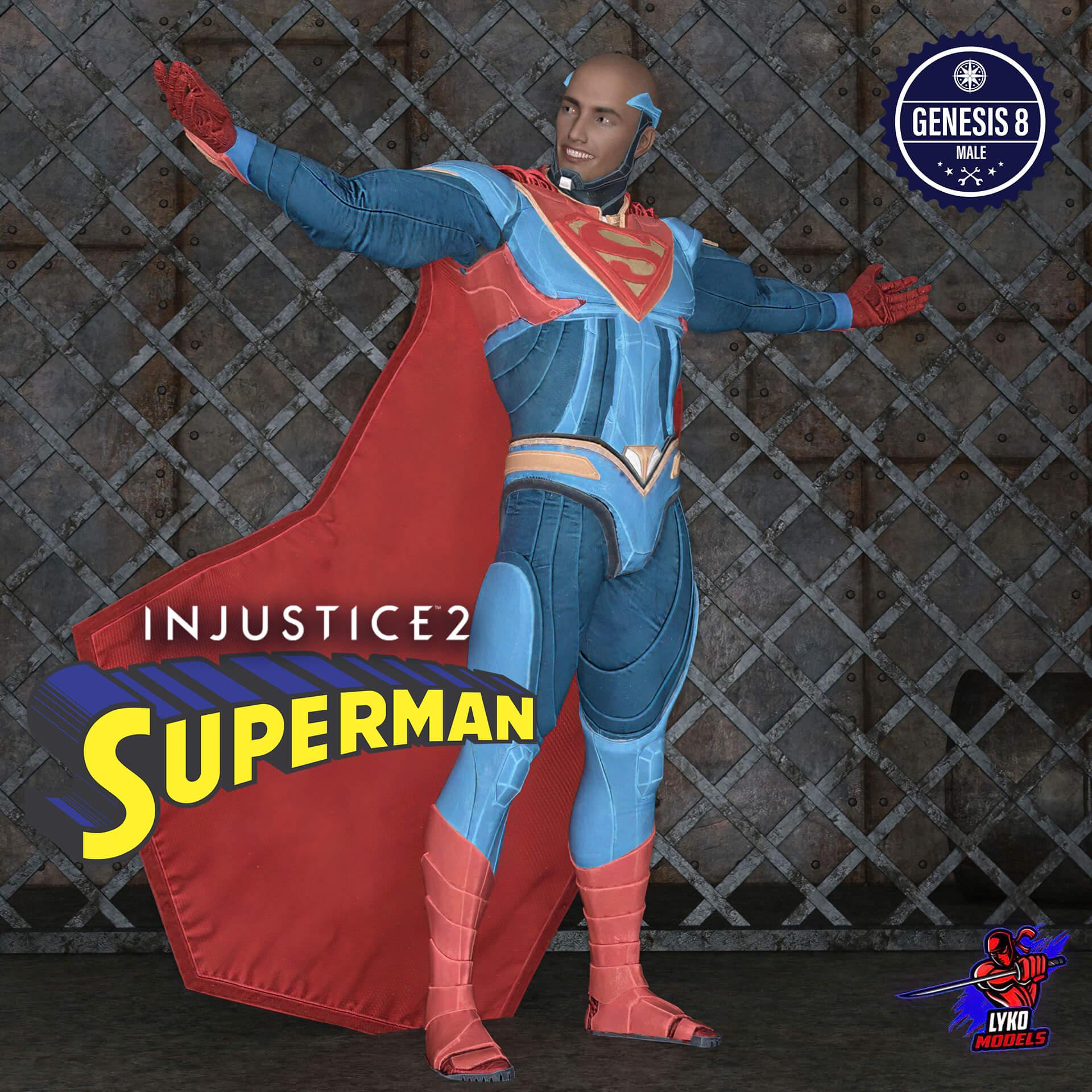 Superman Injustice 2 Outfit for G8M - Daz Content by LykoModels