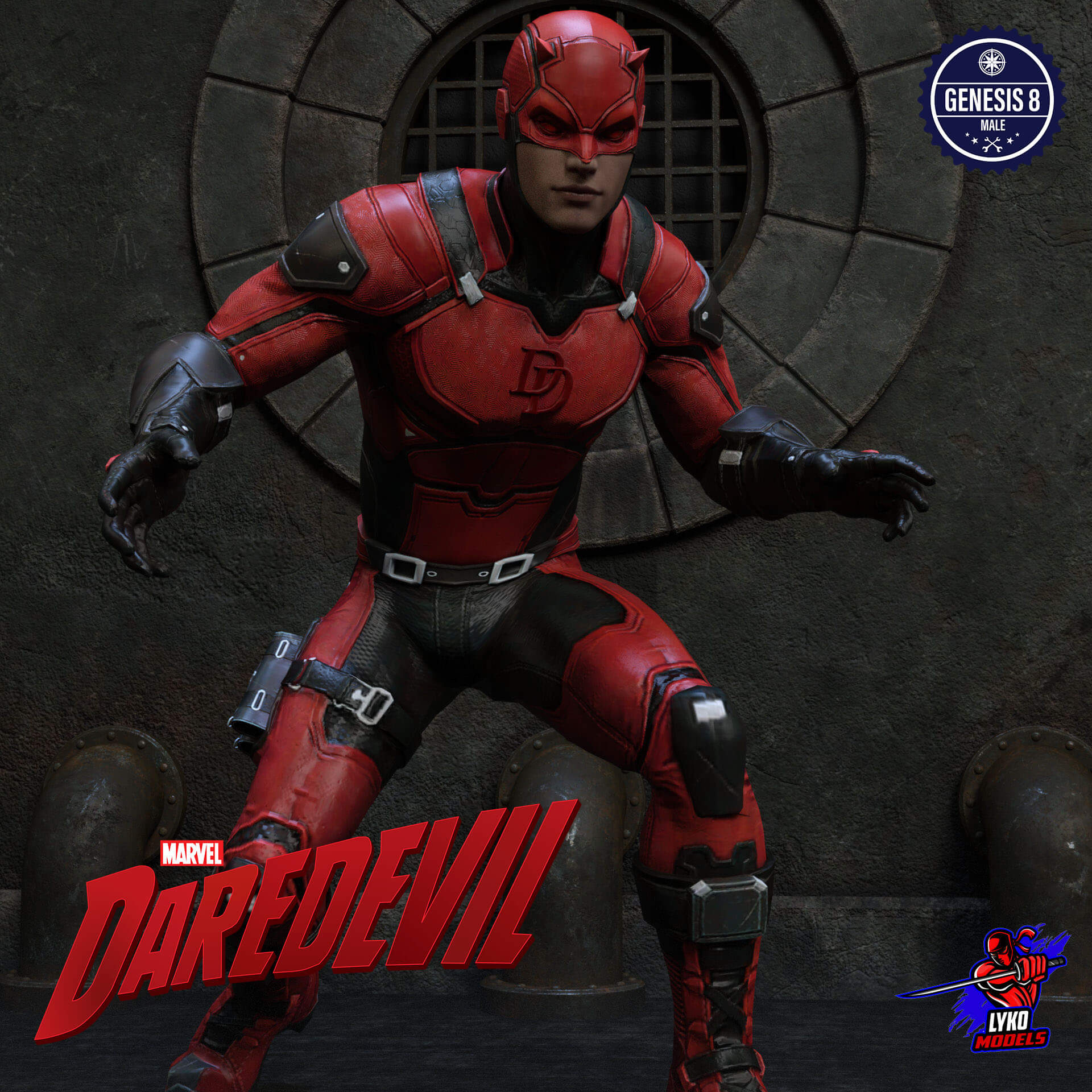 Tactical Daredevil Outfit for G8M - Daz Content by LykoModels