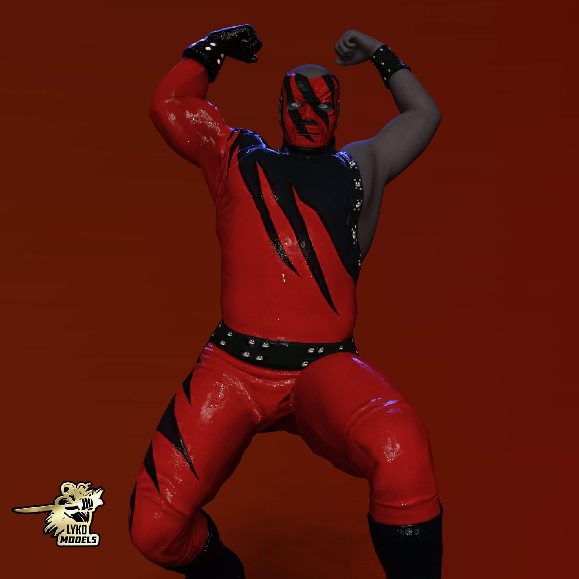 WWE Kane 1998 Costume For Genesis 8 Male - Daz Content by LykoModels