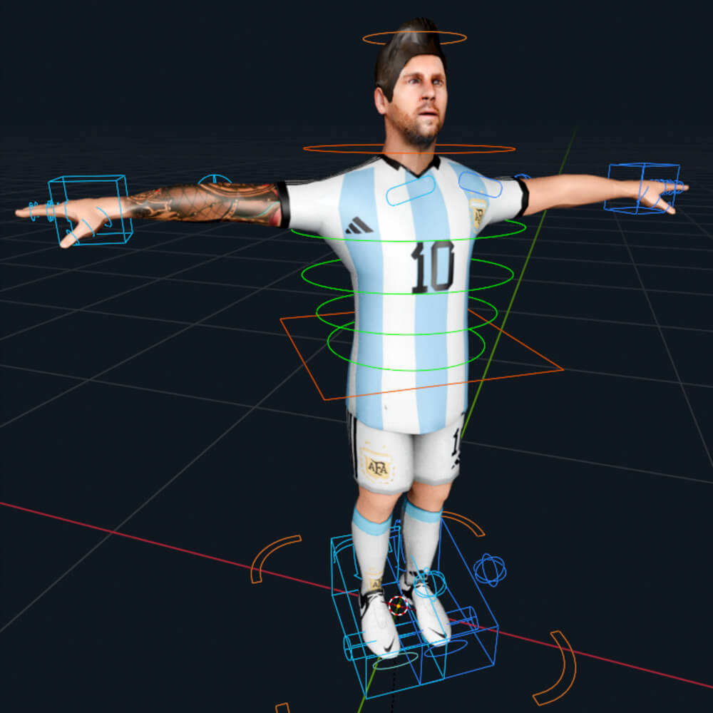 Lionel Messi Rigged Character - 3D Model by M kamran