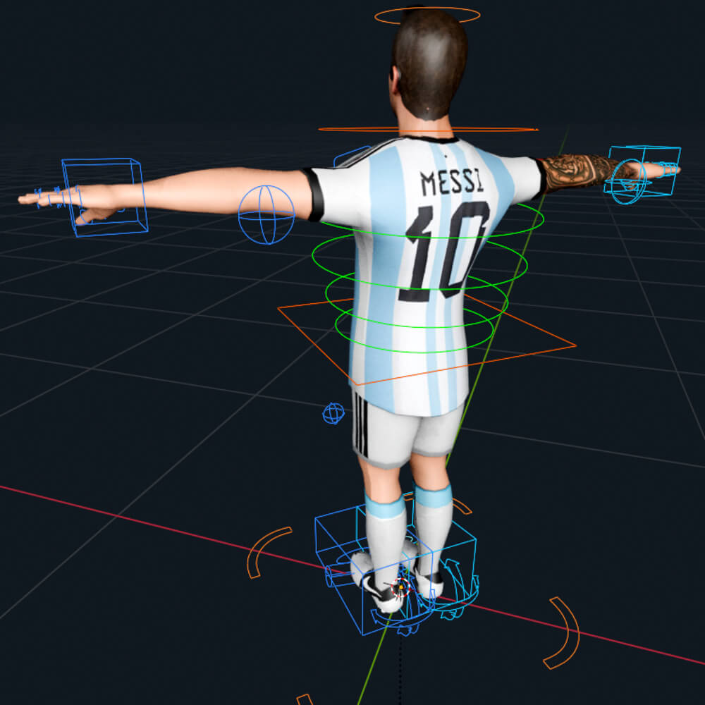 Lionel Messi Rigged Character - 3D Model by M kamran