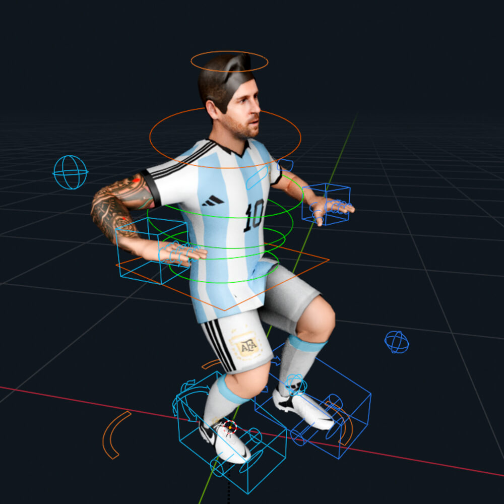 Lionel Messi Rigged Character - 3D Model by M kamran