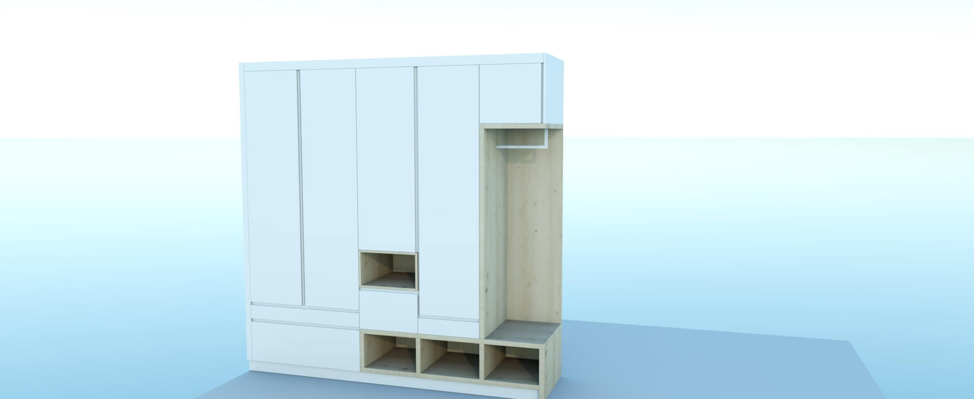 Entrance Closet 3D Render, Digital Art by M_1_R_5_0