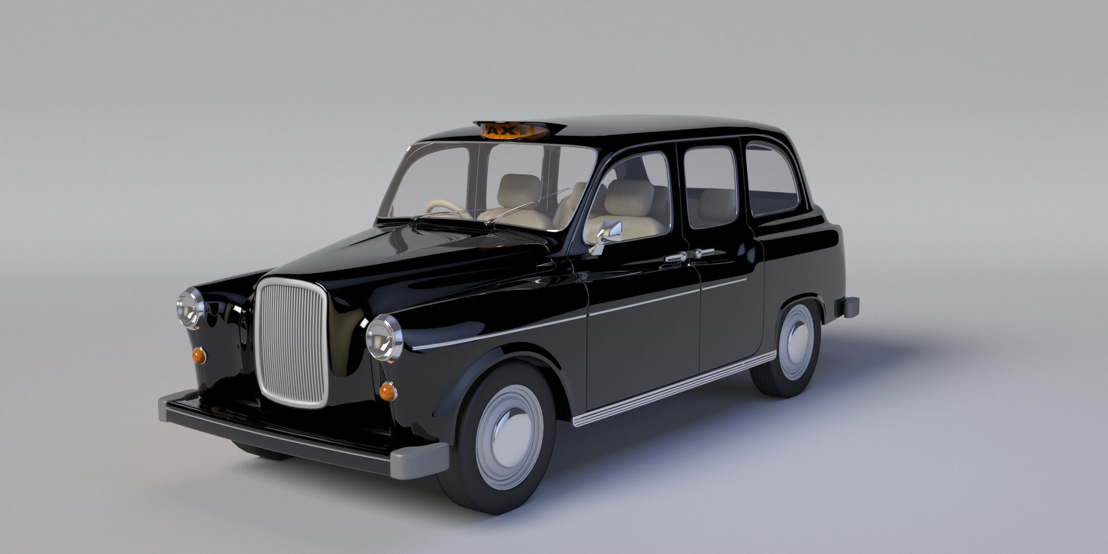 London Taxi - Austin Cab Schwarz 3D Model by m-sali