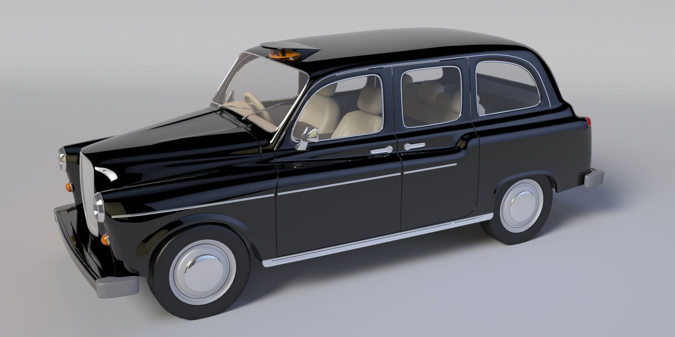 London Taxi - Austin Cab Schwarz 3D Model by m-sali
