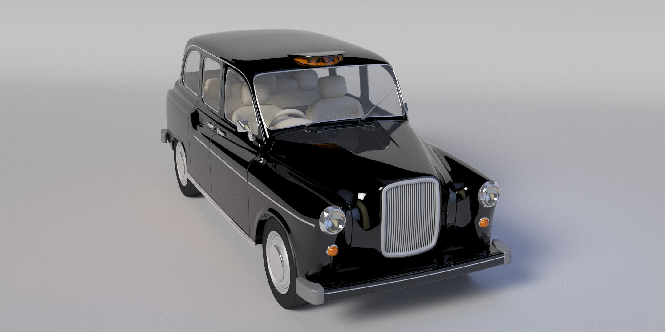 London Taxi - Austin Cab Schwarz 3D Model by m-sali