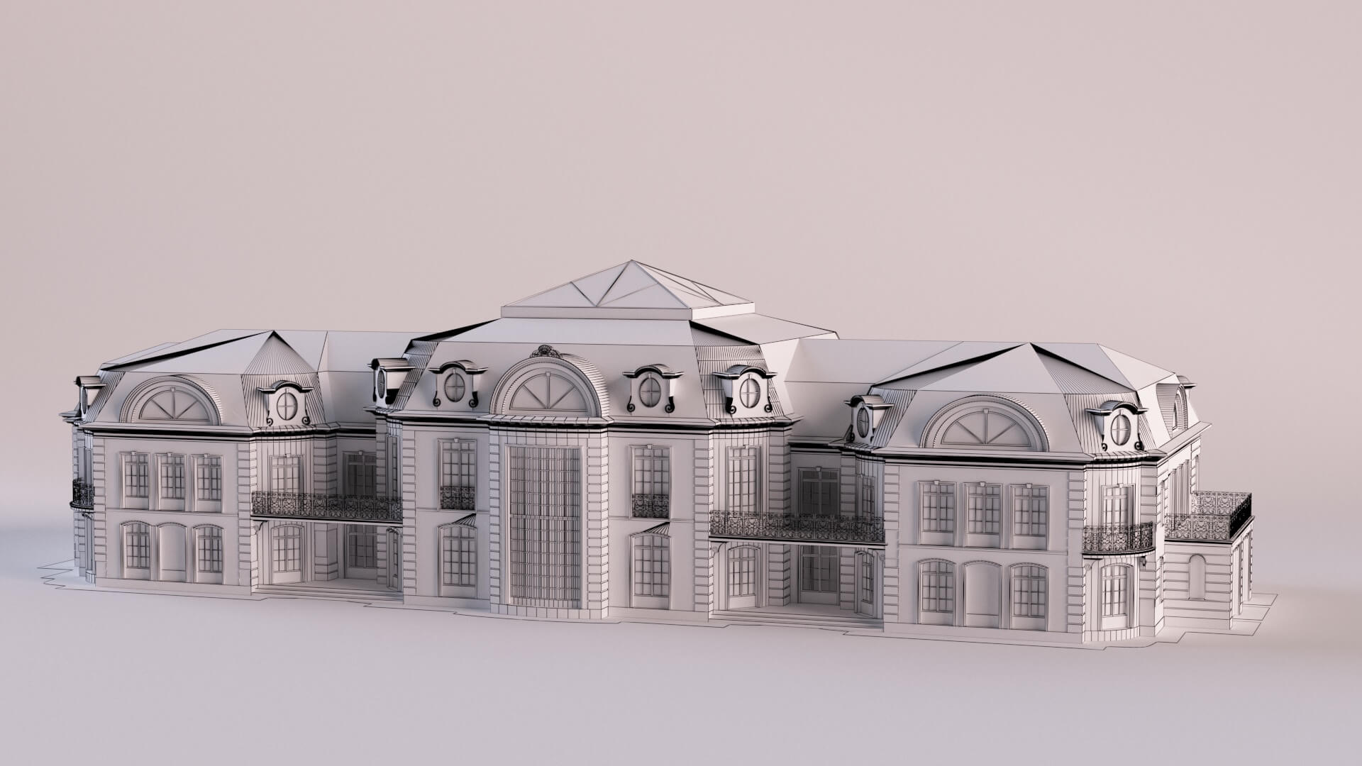 Neoclassical Building - 3D Model by m-sali