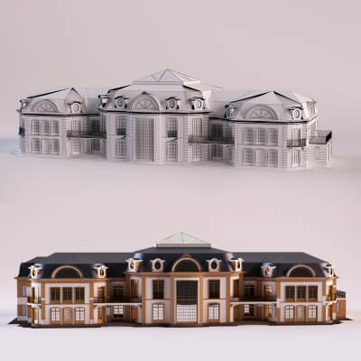 Neoclassical Building - 3D Model by m-sali