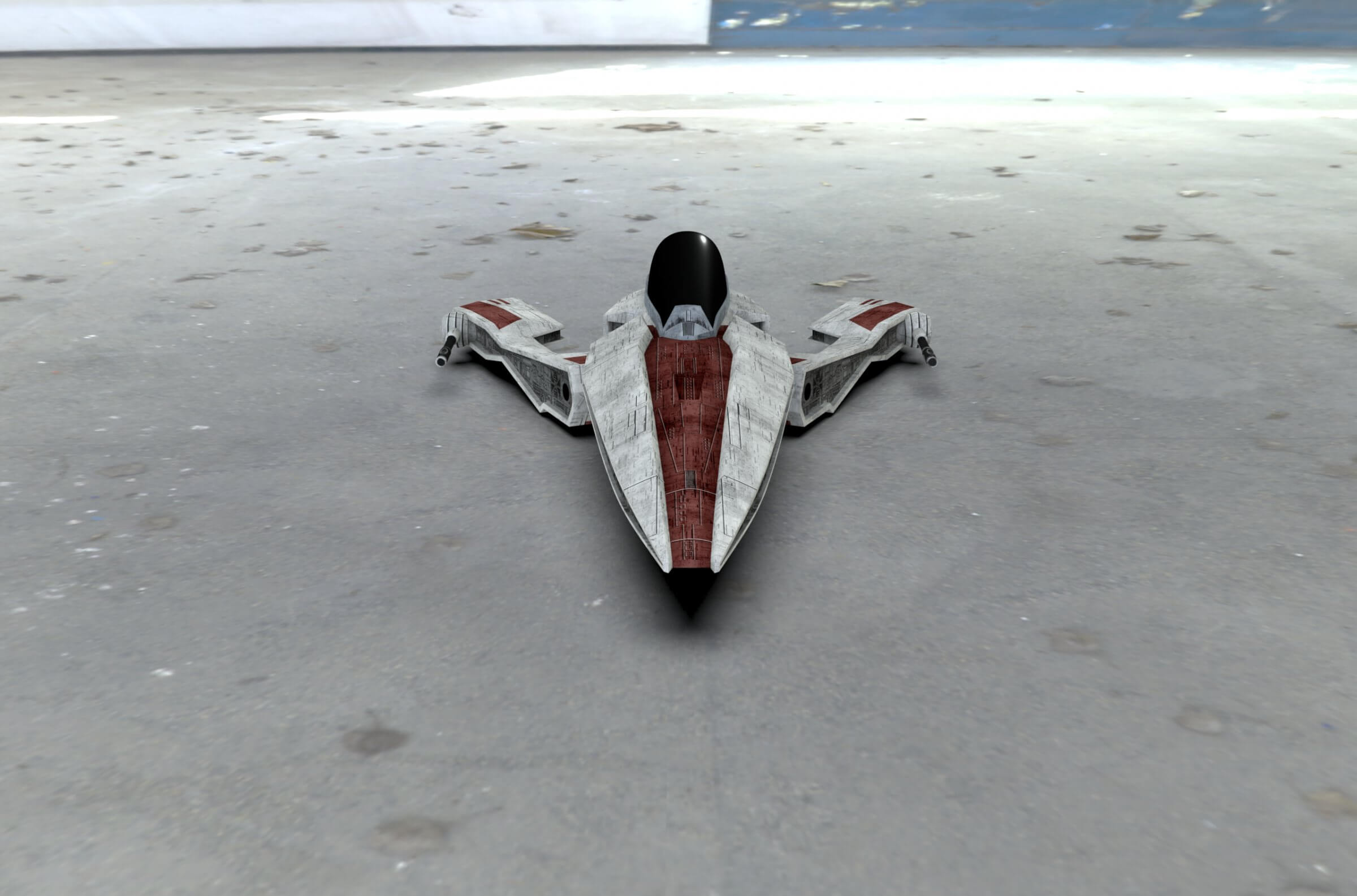 Star Wars Aurek Class A-Wing Starfighter 3D Model by m0n0m