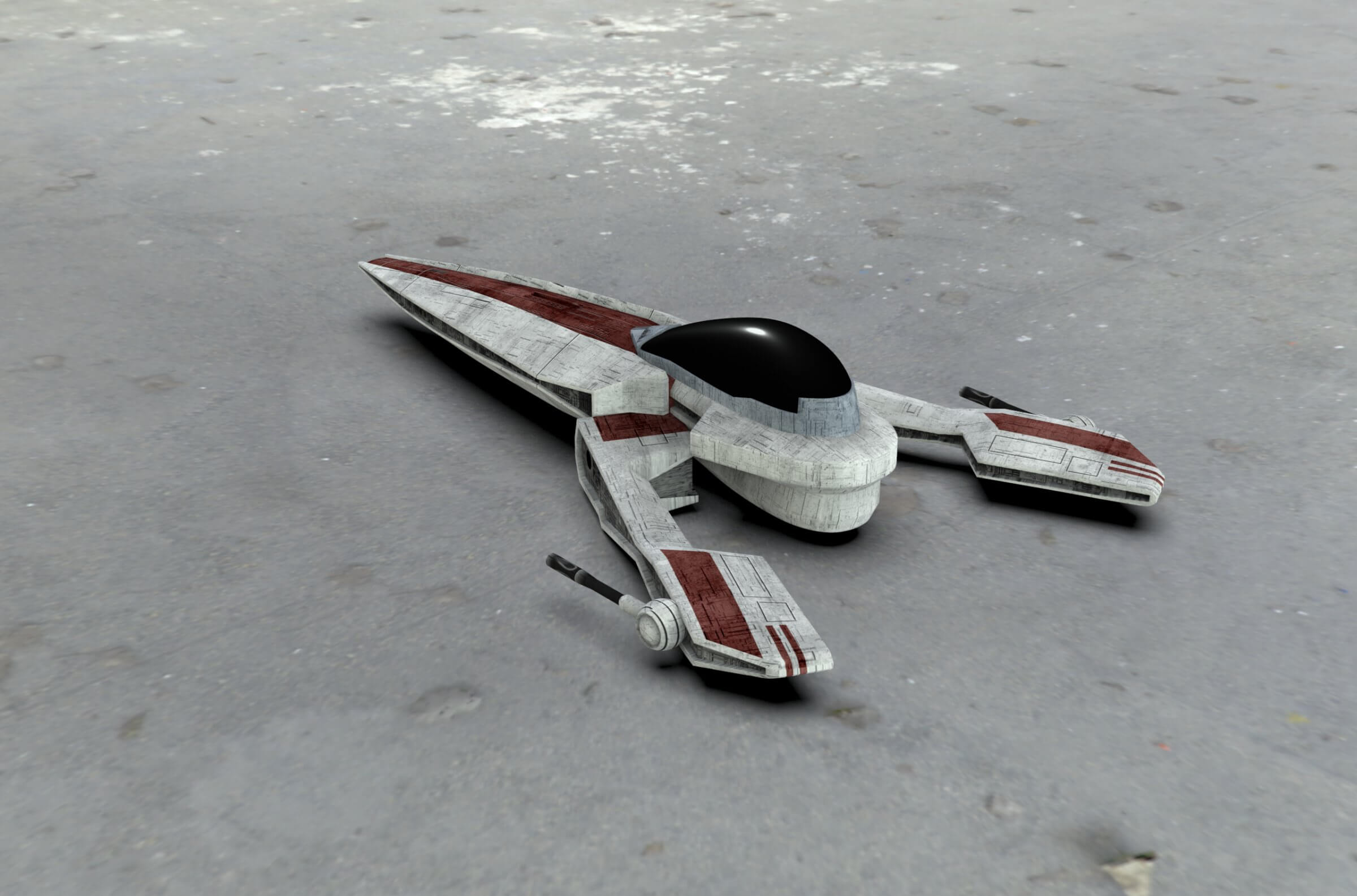 Star Wars Aurek Class A-Wing Starfighter 3D Model by m0n0m