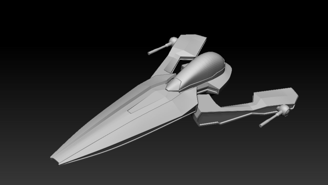 Star Wars Aurek Class A-Wing Starfighter 3D Model by m0n0m