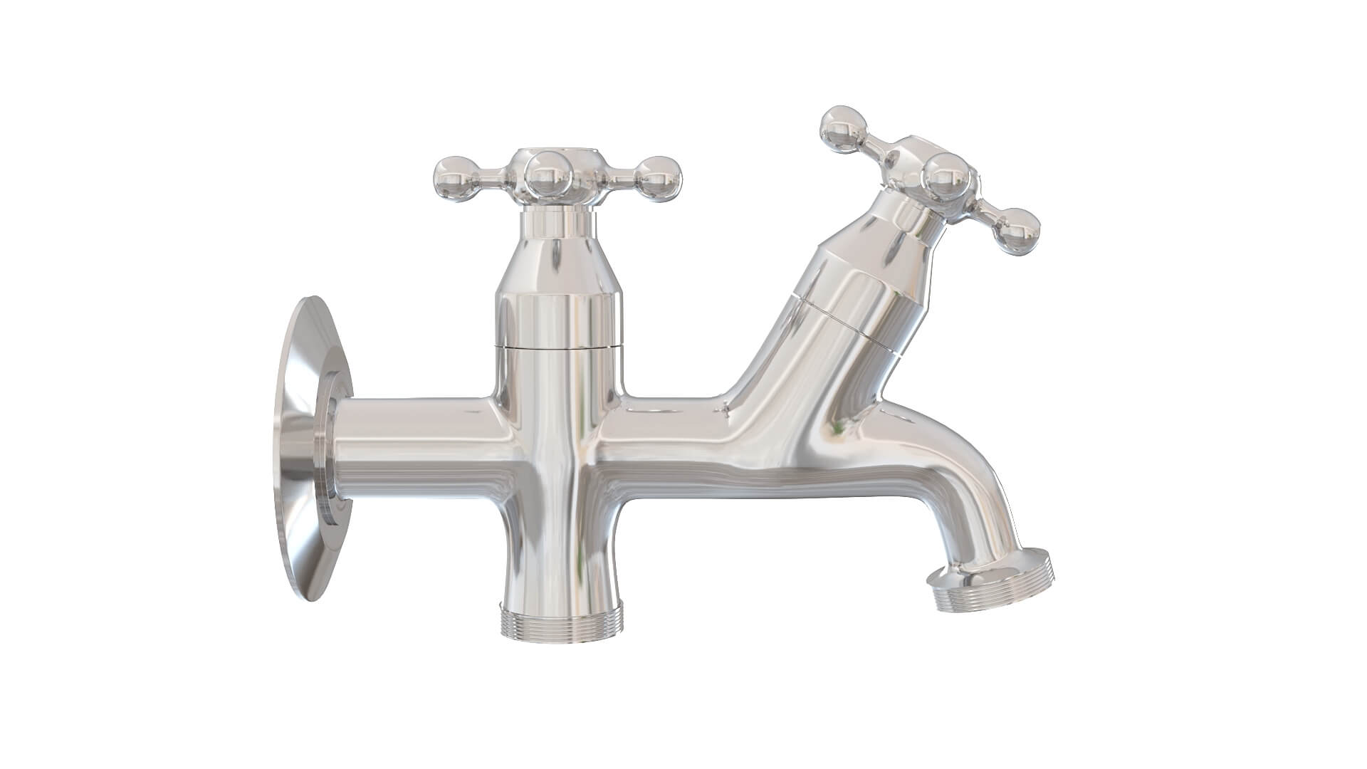 Faucet With Two Outlets for Laundry and Balcony - 3D Model by M12CG