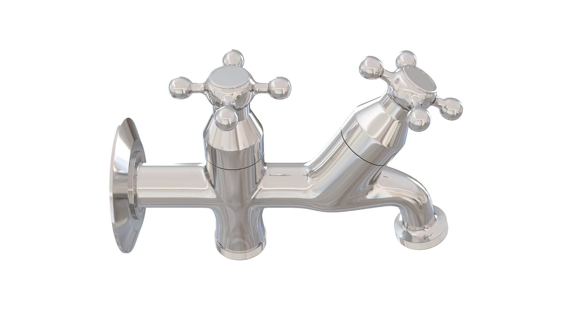 Faucet With Two Outlets for Laundry and Balcony - 3D Model by M12CG
