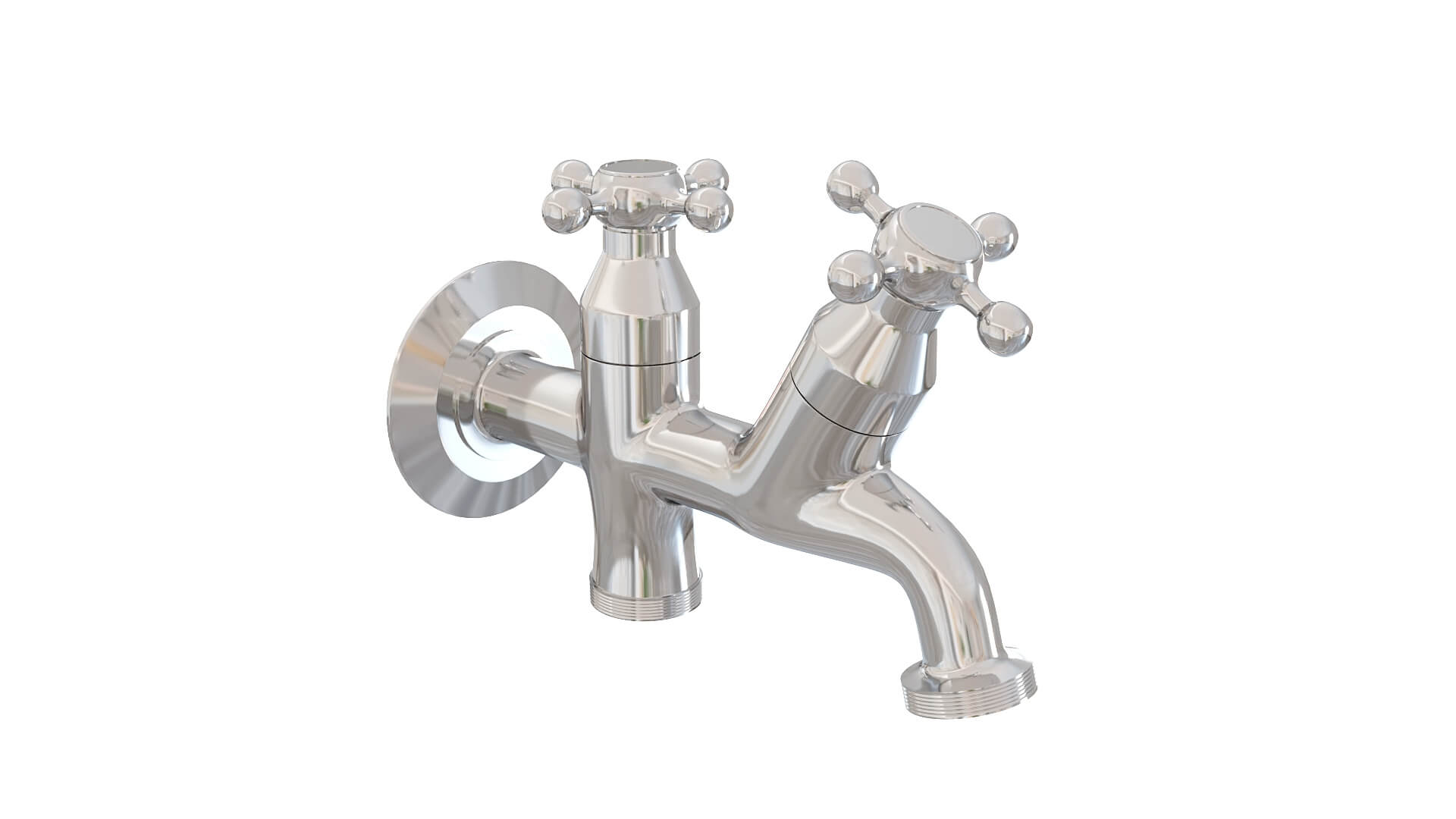 Faucet With Two Outlets for Laundry and Balcony - 3D Model by M12CG