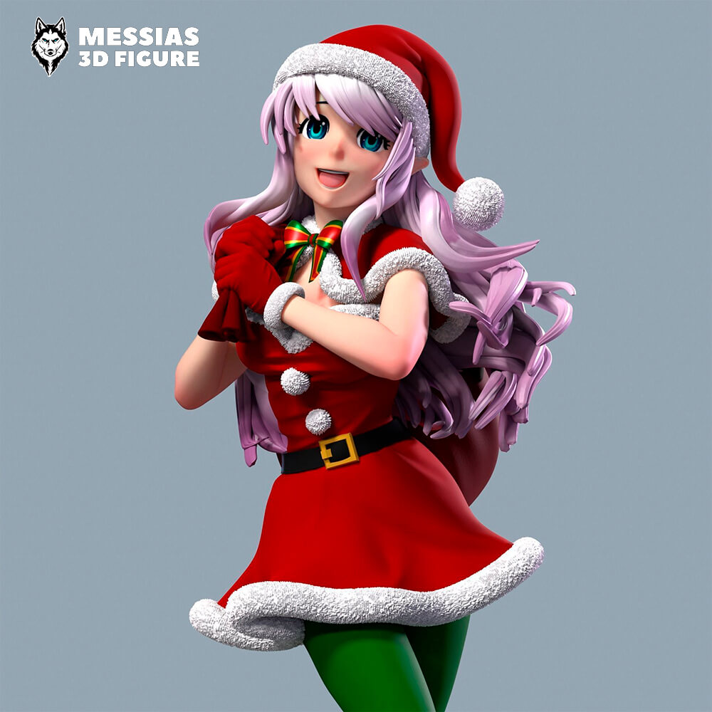 Merry Christmas Girl 3D Chibi by M2SO