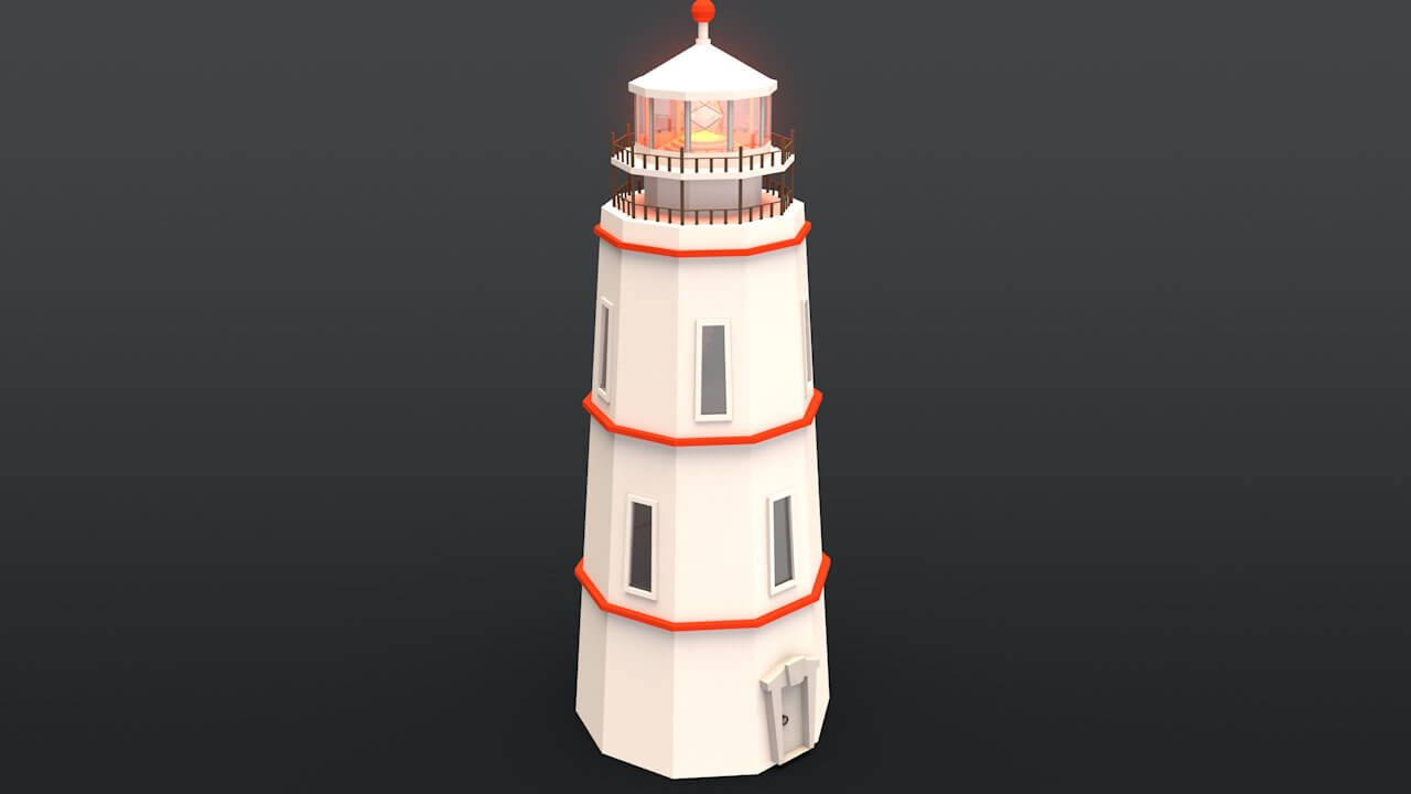 Lighthouse at Sea - 3D Model by m4rios