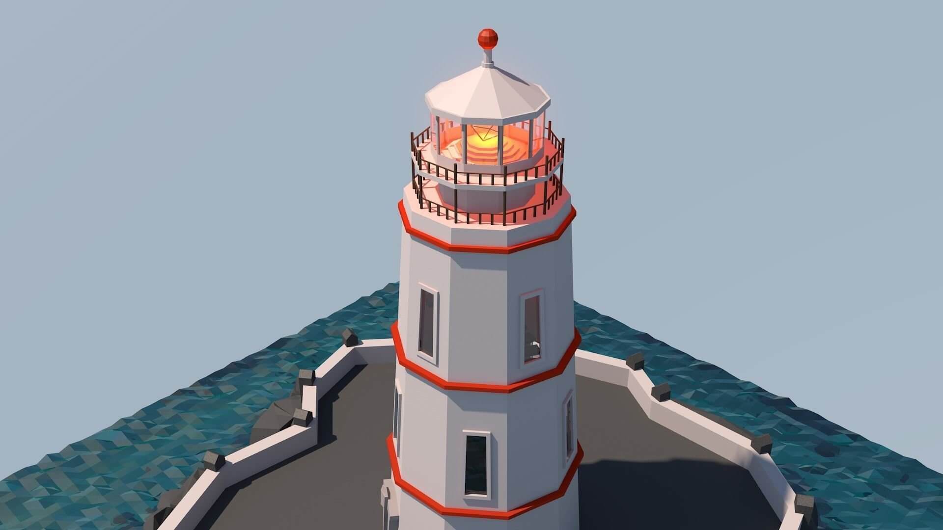 Lighthouse at Sea - 3D Model by m4rios